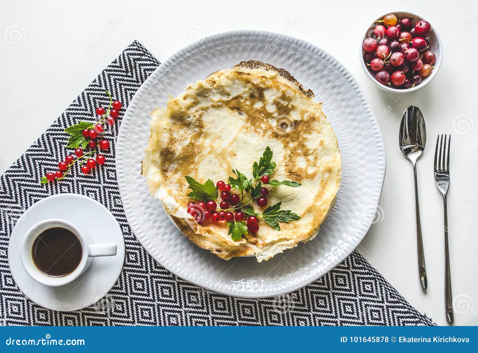 Pancakes. Table Setting with Pancakes Stock Photo - Image of romantic ...
