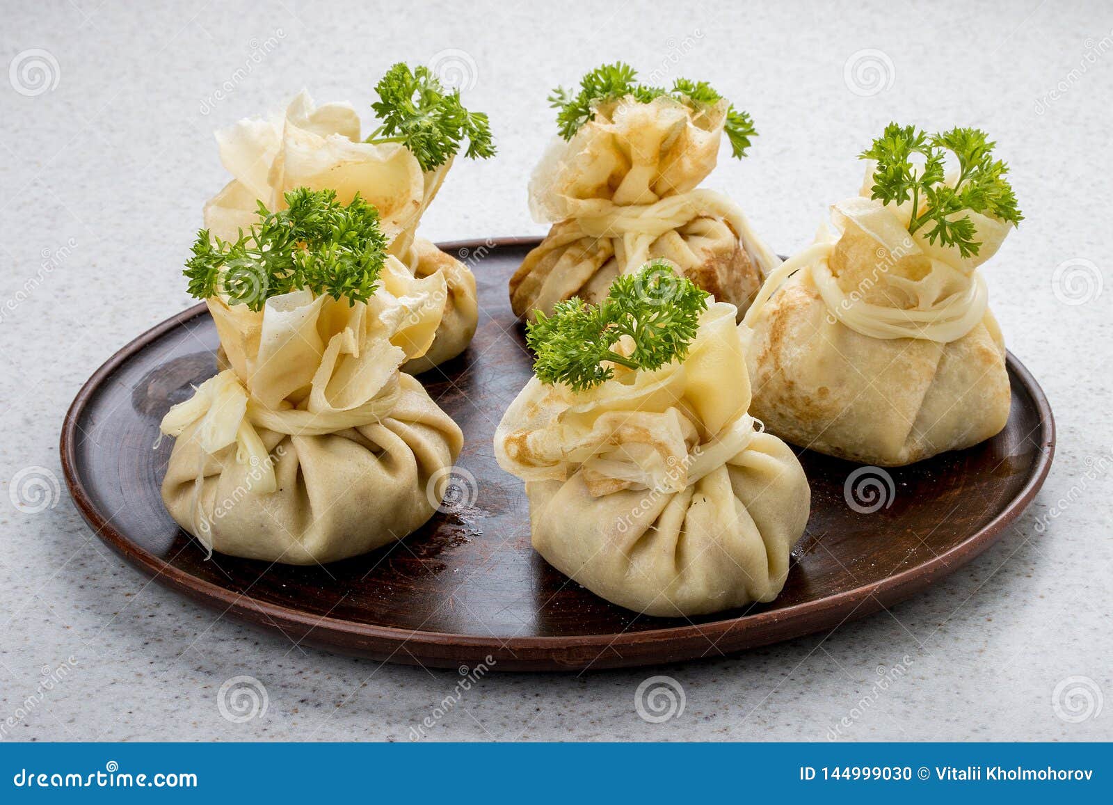 Pancakes and Wheat Flour with Filling Stock Photo - Image of cuisine ...