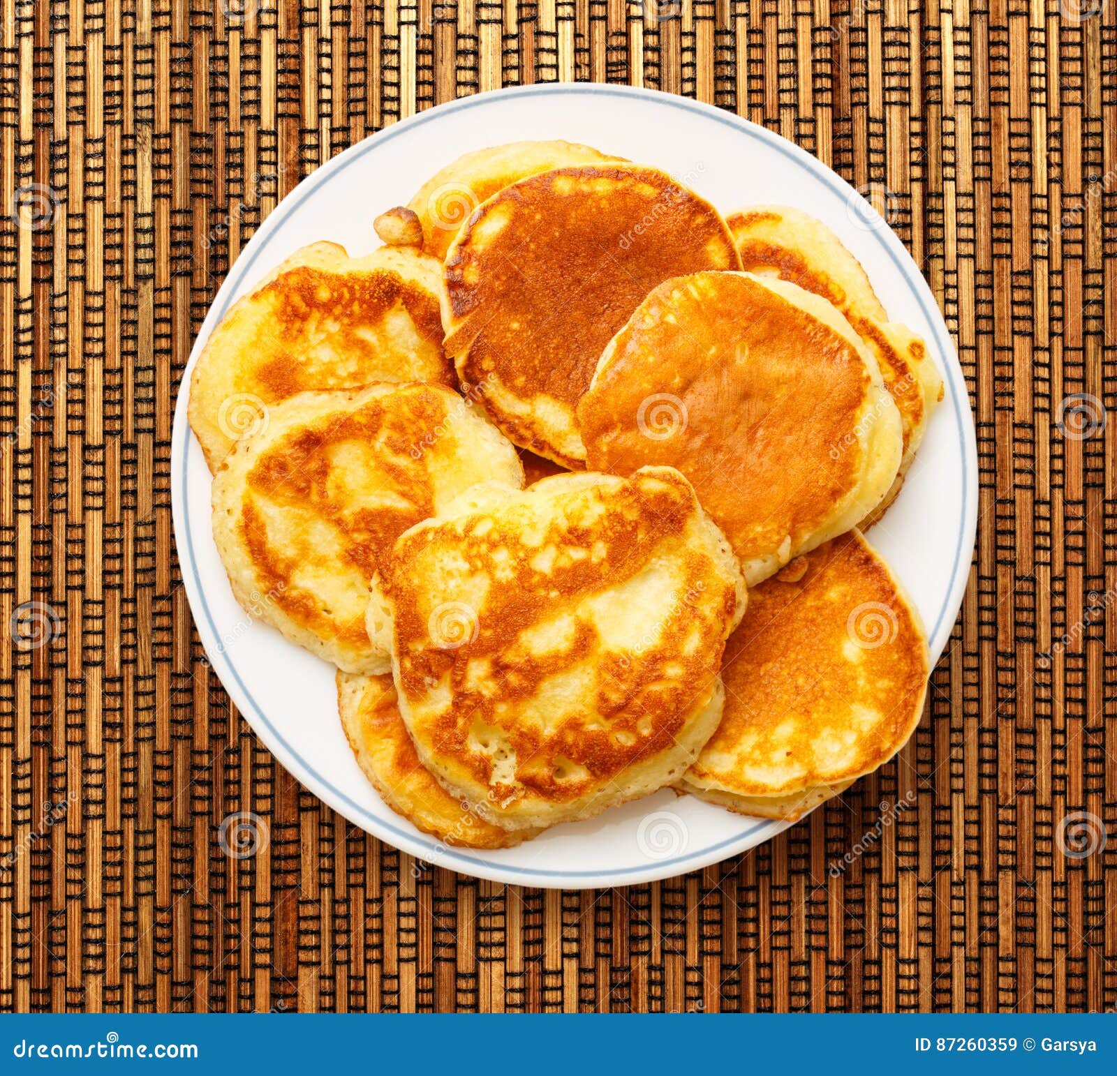 Pancakes on the White Plate Stock Image - Image of closeup, lunch: 87260359