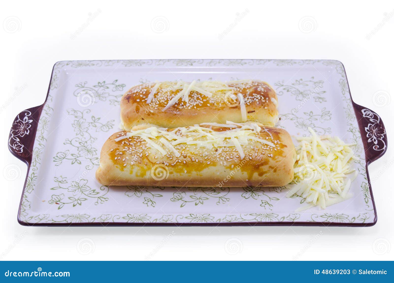 Pancerote on a Tray, Isolated Stock Image - Image of herb, mozzarella ...