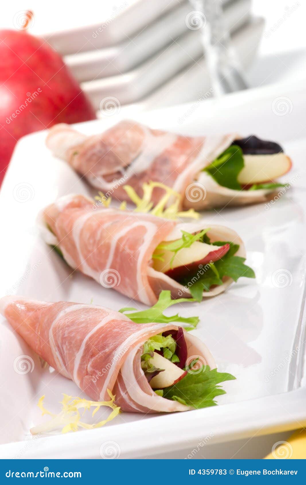 Pancetta canapes stock image. Image of organic, prepared - 4359783