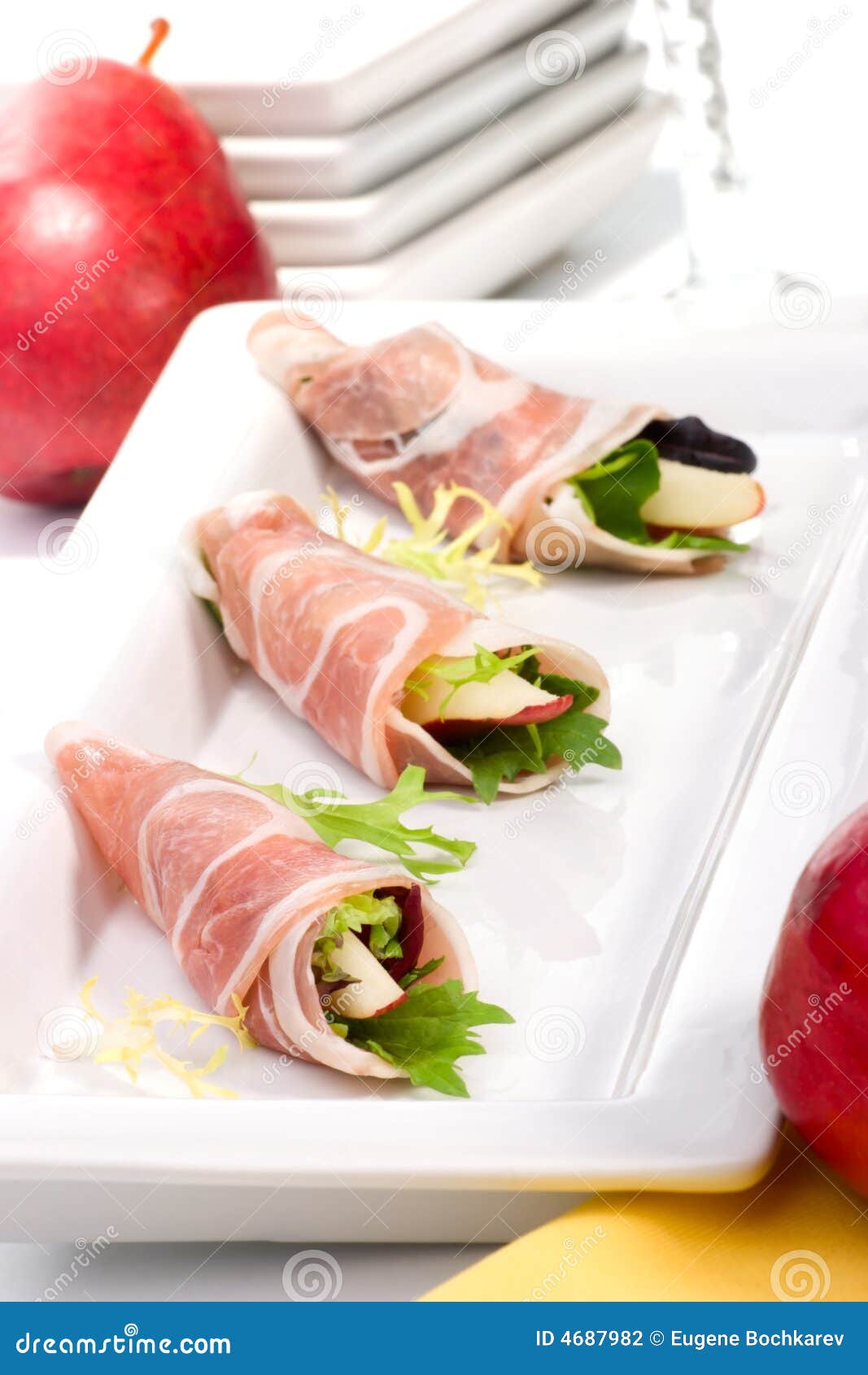 Pancetta canapes stock photo. Image of refreshment, pears - 4687982