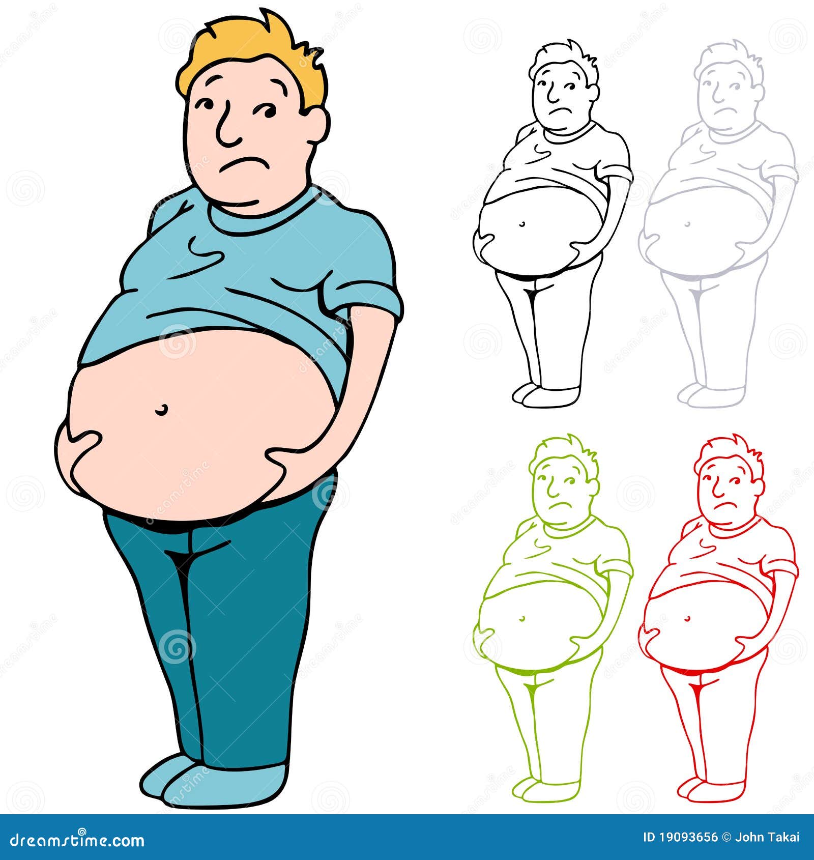 Pancia pesante maschio illustrazione vettoriale. Illustrazione di ...