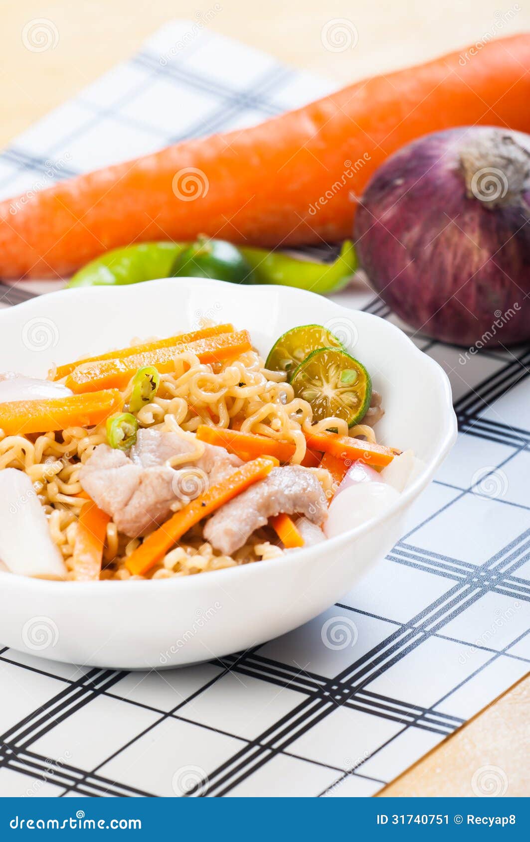 Pancit canton stock image. Image of food, carrots, calamondin - 31740751