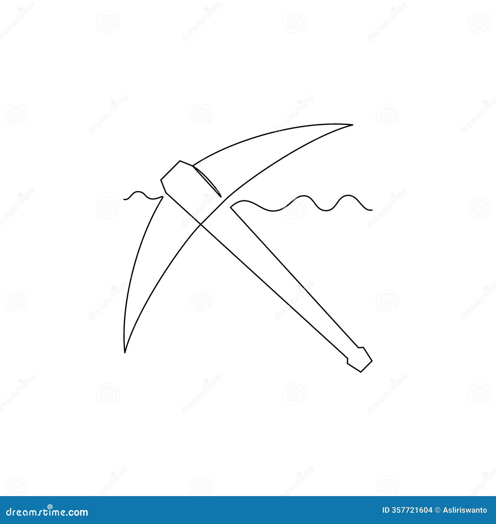 Pickaxe Line Illustration Icon On White Background | CartoonDealer.com ...
