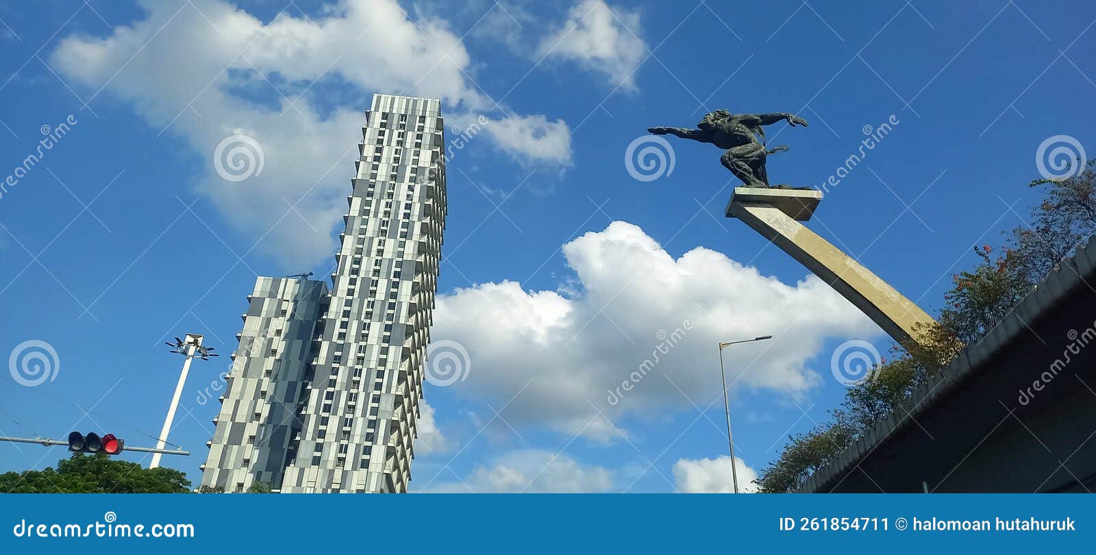 Pancoran statue stock image. Image of pancoran, landmark - 261854711