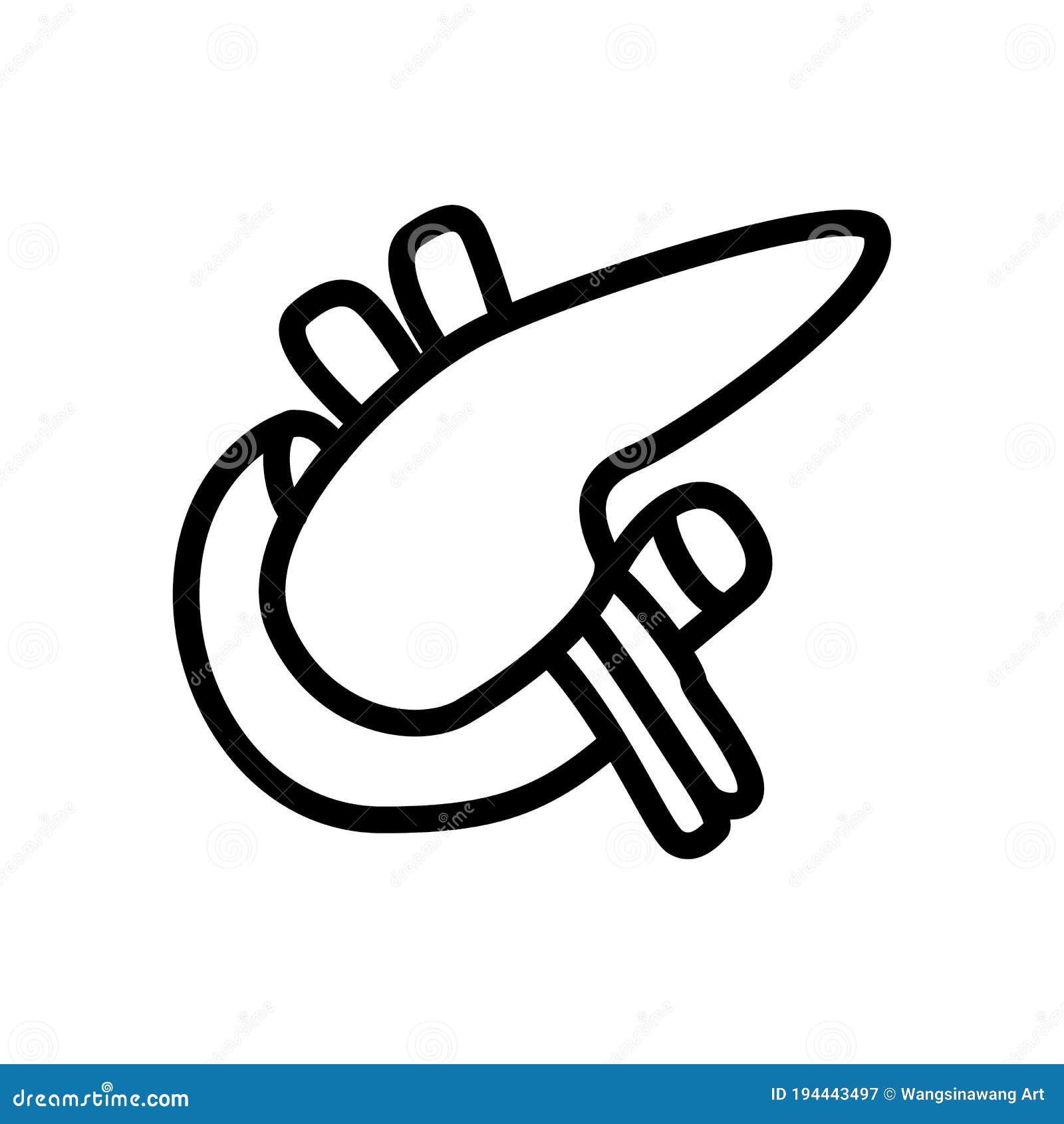 Pancreas Symbol Line Icon, Vector Illustration Stock Vector ...