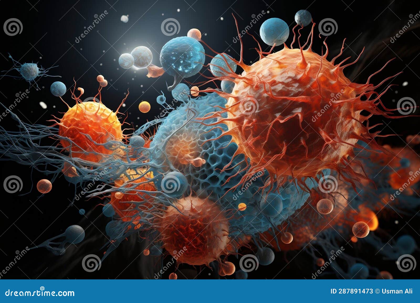Pancreatic Cancer Cell Clusters and Metabolic Patterns. AI Stock Image ...