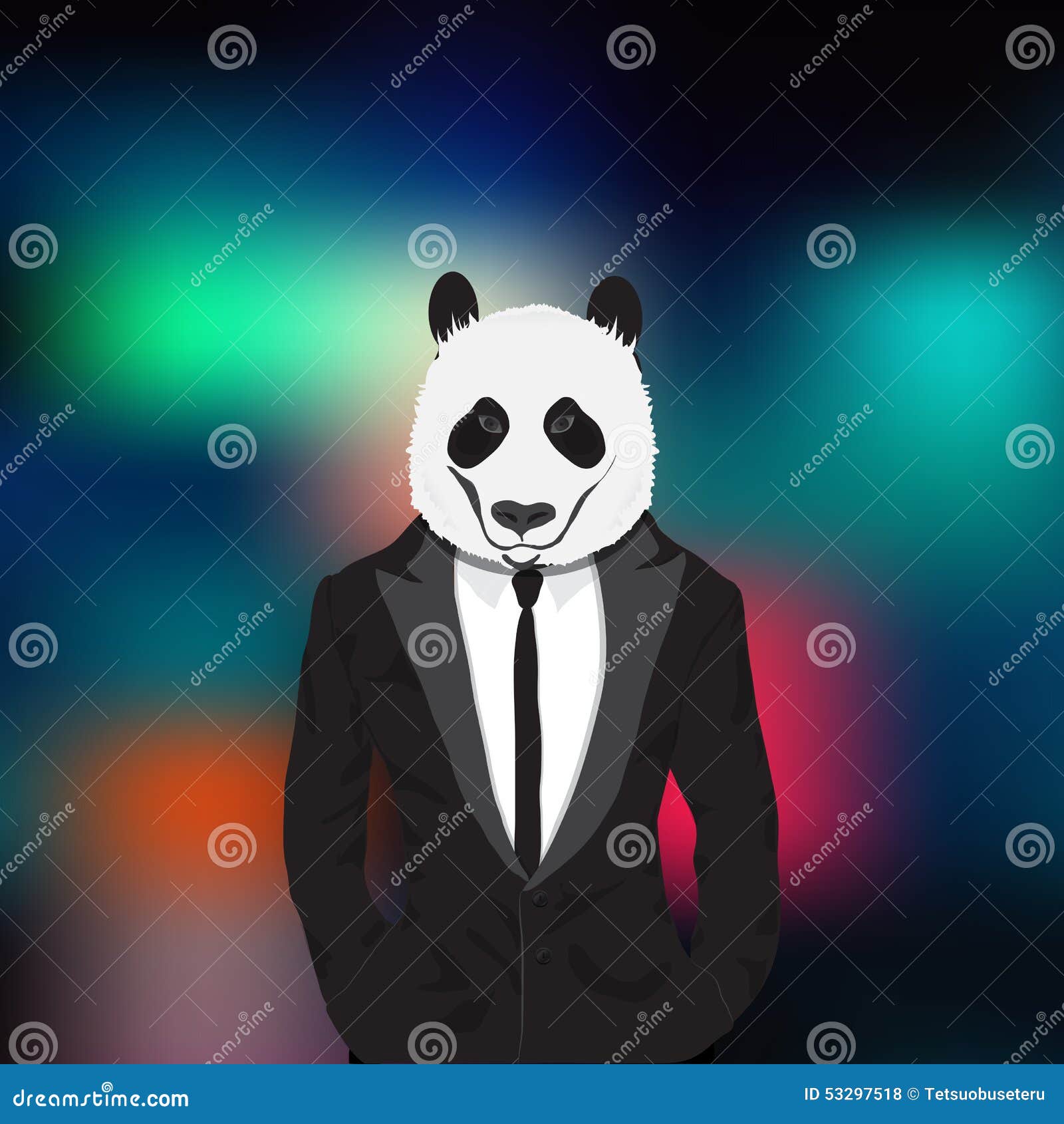 Panda à moda ilustração do vetor. Ilustração de chinês - 53297518