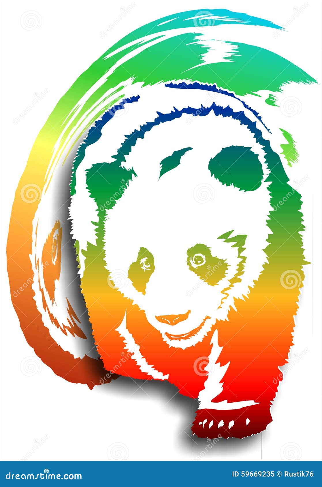 Panda on an Abstract Background (color). (Vector) Stock Vector ...