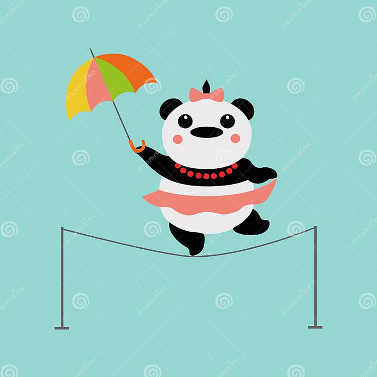 Panda acrobat stock vector. Illustration of beads, entertainment - 43494532