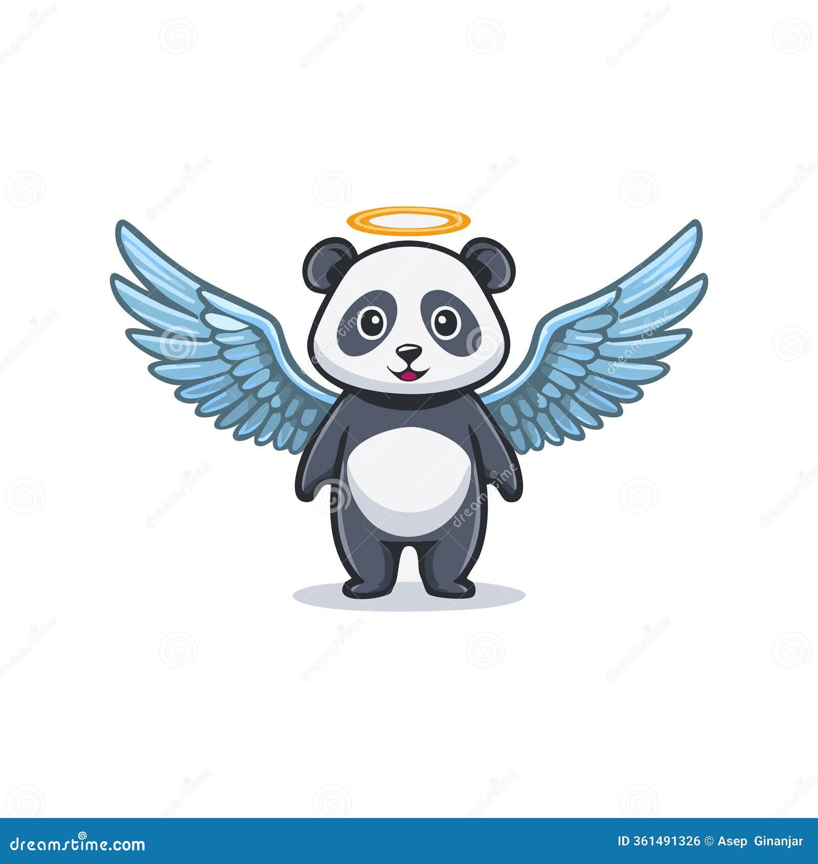 Panda with Angel Wings stock vector. Illustration of sign - 361491326