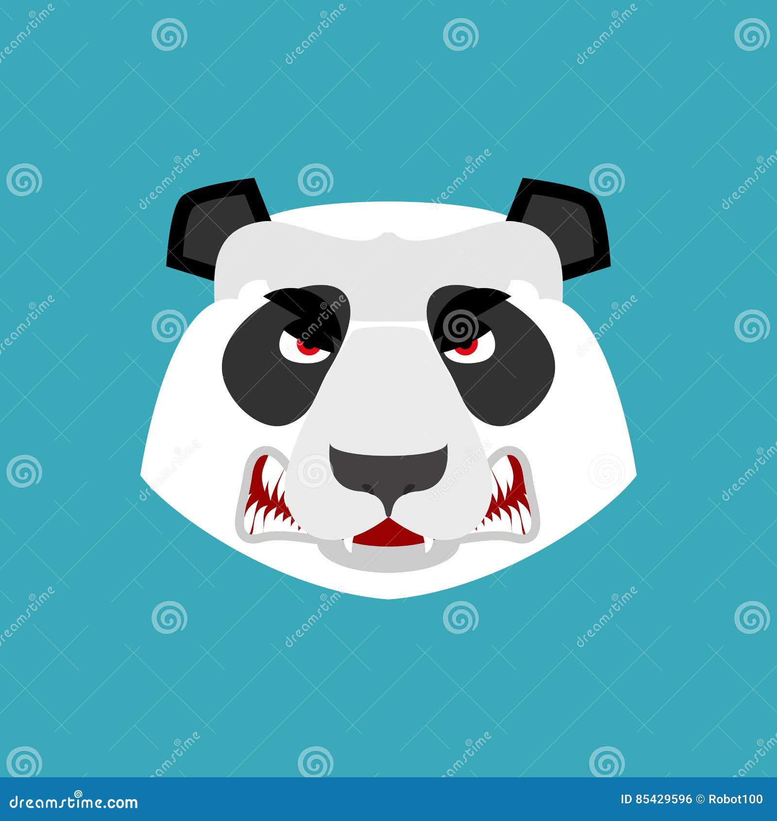 Panda Angry Emoji. Chinese Bear Aggressive Emotion Isolated Stock ...