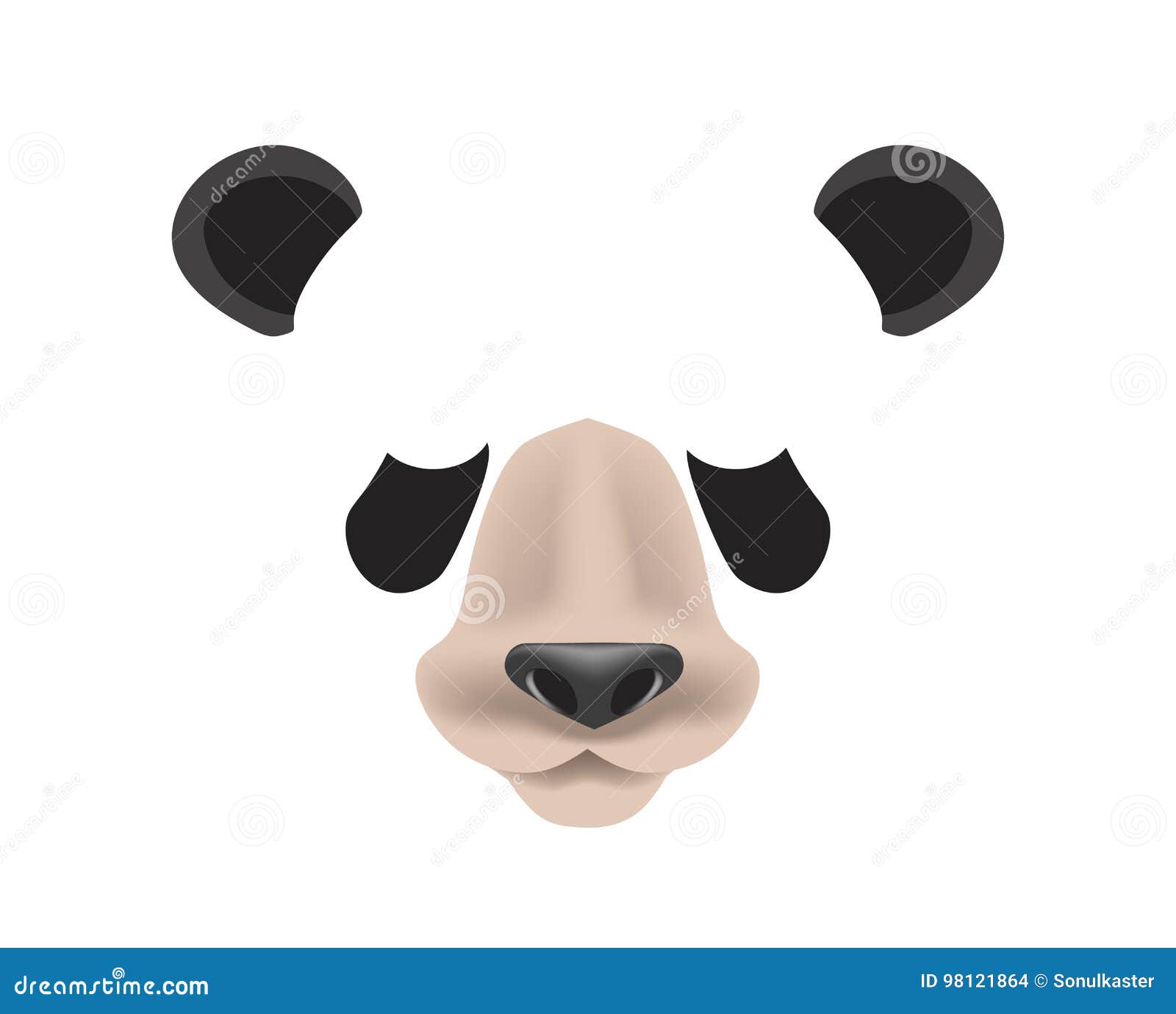 Panda Animal Face Filter Template Video Chat Photo Effect Vector ...