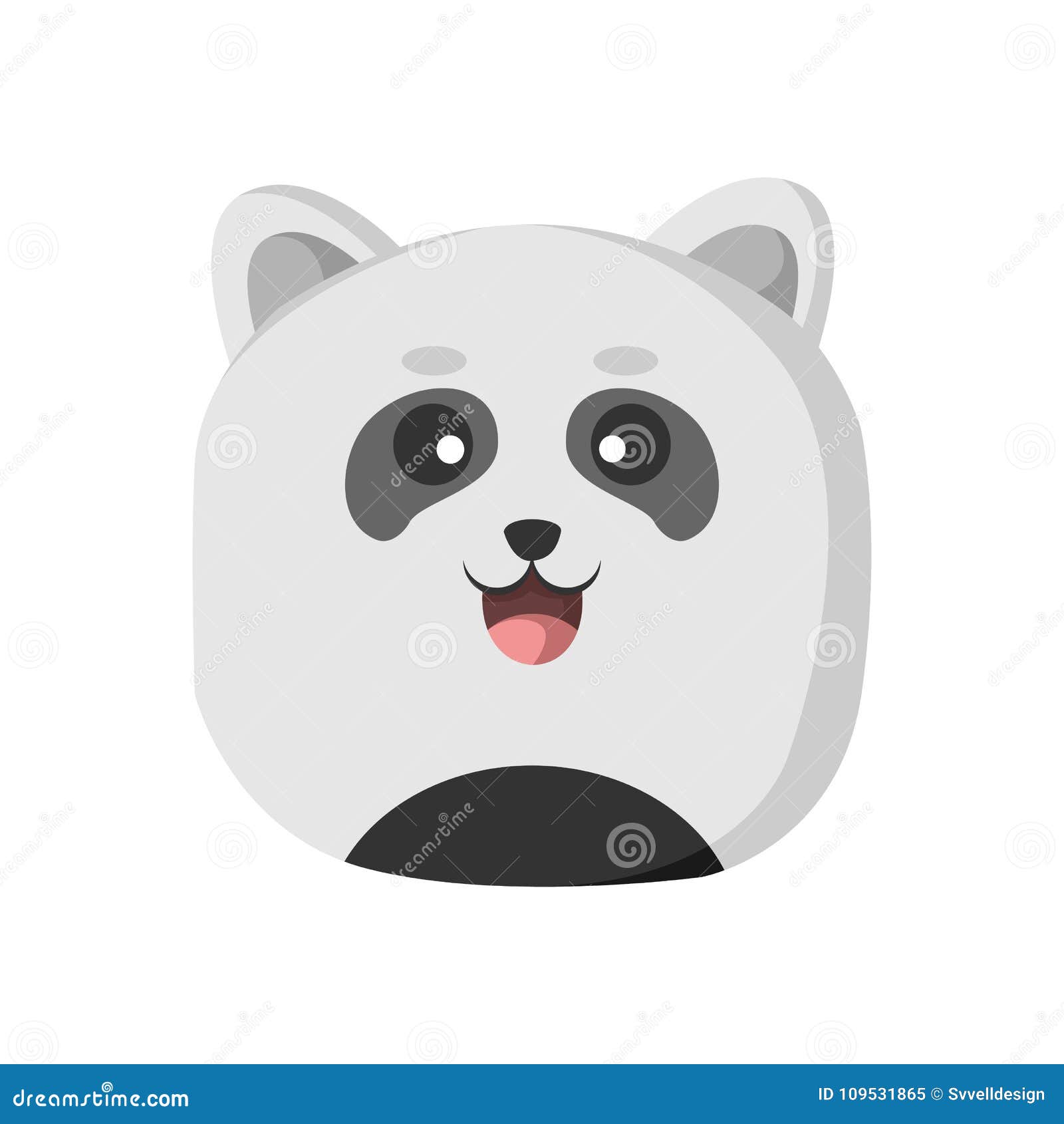 Panda Animal Head Illustration Lindo Ilustración del Vector ...