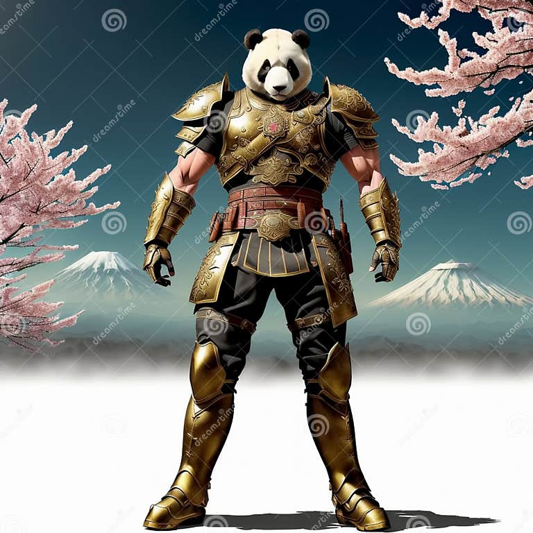 Panda in Armor. Generative AI Stock Illustration - Illustration of ...