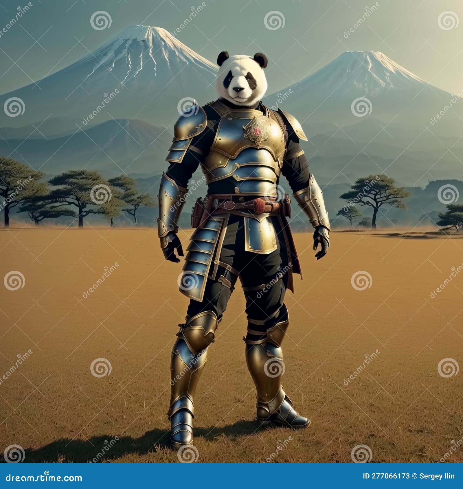 Panda in Armor. Generative AI Stock Illustration - Illustration of ...