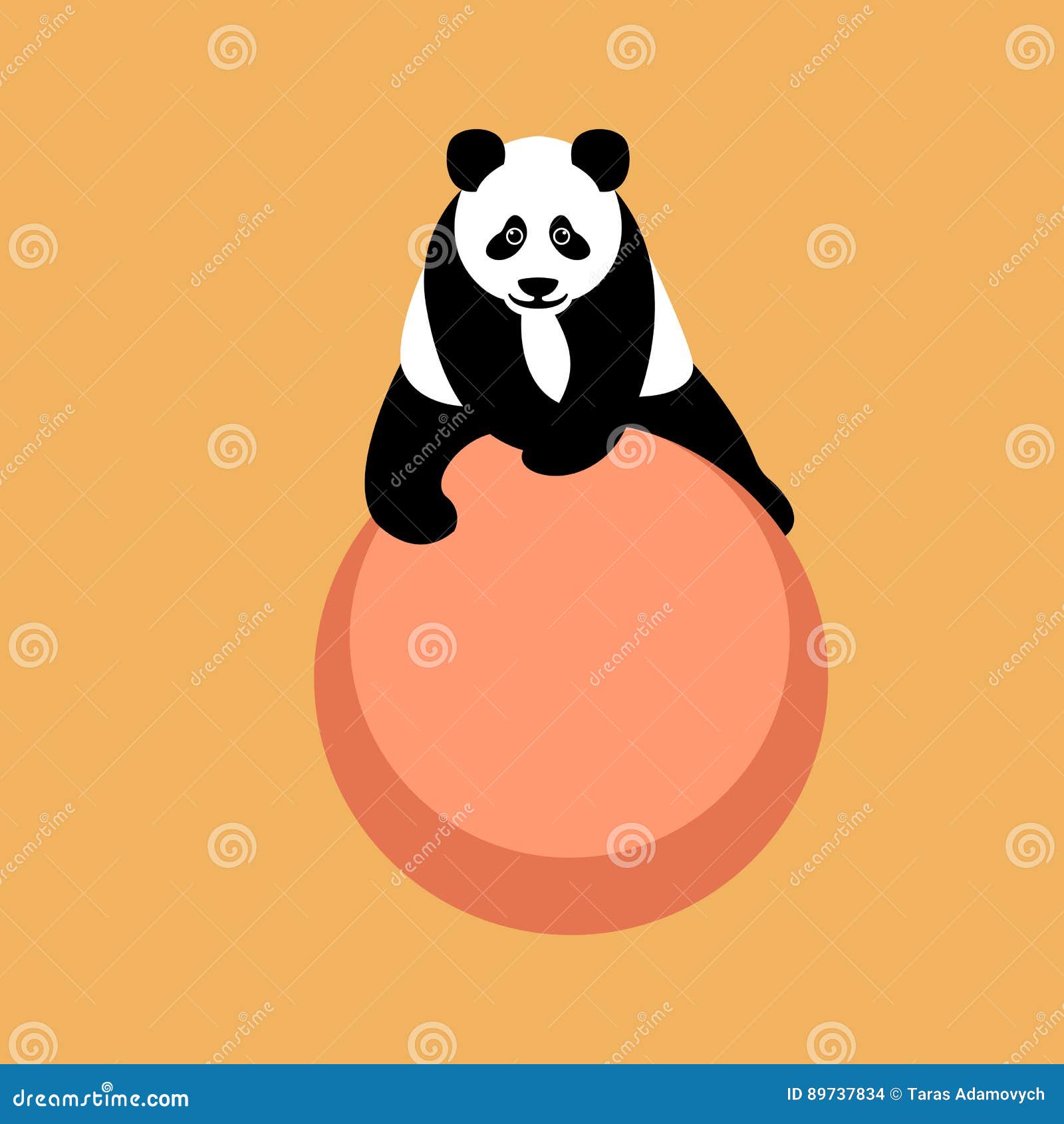 Panda on Ball Vector Illustration Stock Vector - Illustration of style ...