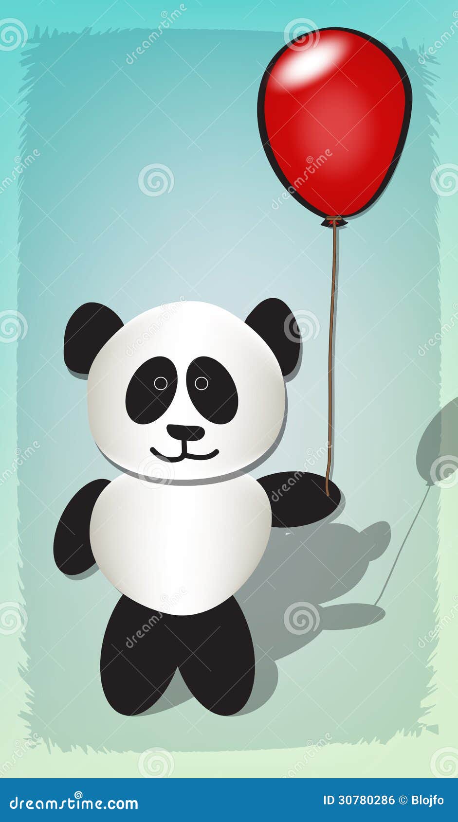 Panda and balloon stock vector. Illustration of happy - 30780286