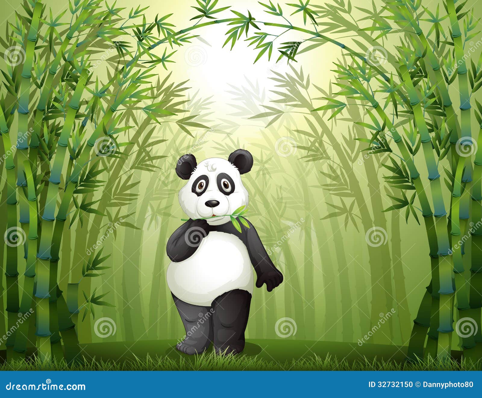 A Panda in the Bamboo Forest Stock Vector - Illustration of forest ...