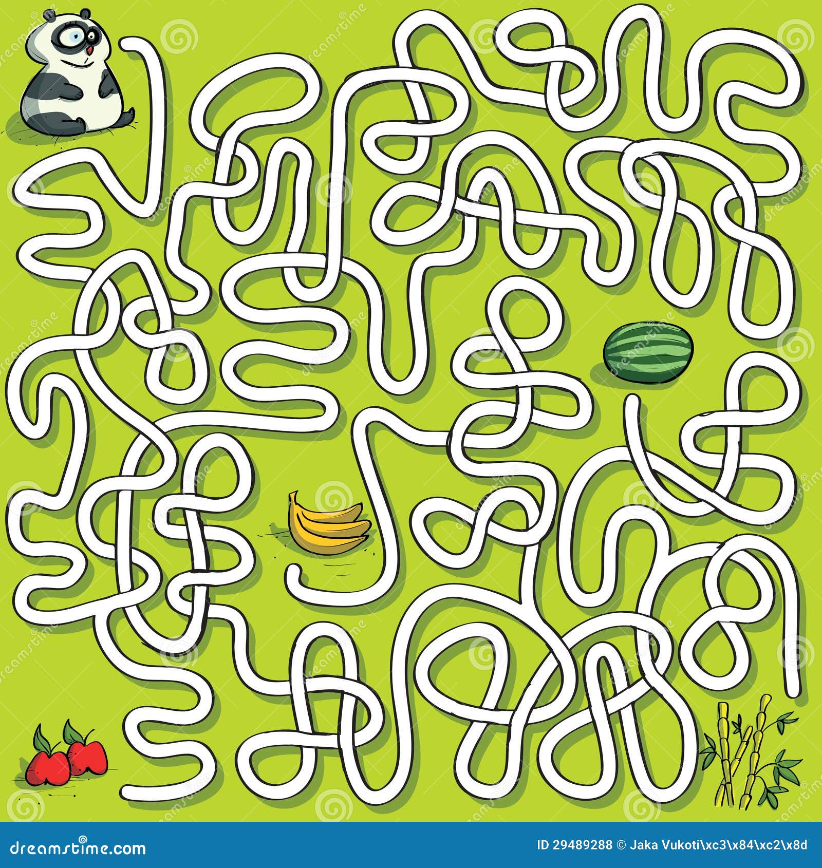 Panda Bamboo Maze Game stock vector. Illustration of game - 29489288