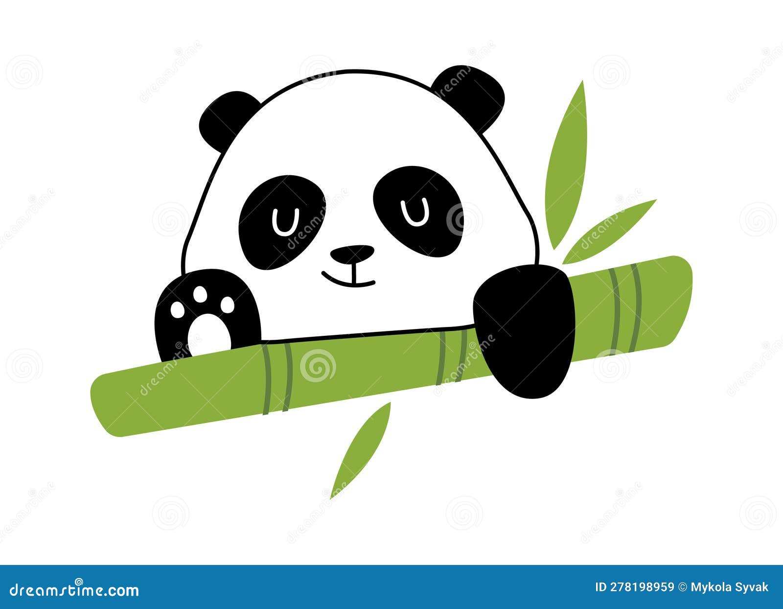 Panda on Bamboo stock vector. Illustration of bamboo - 278198959