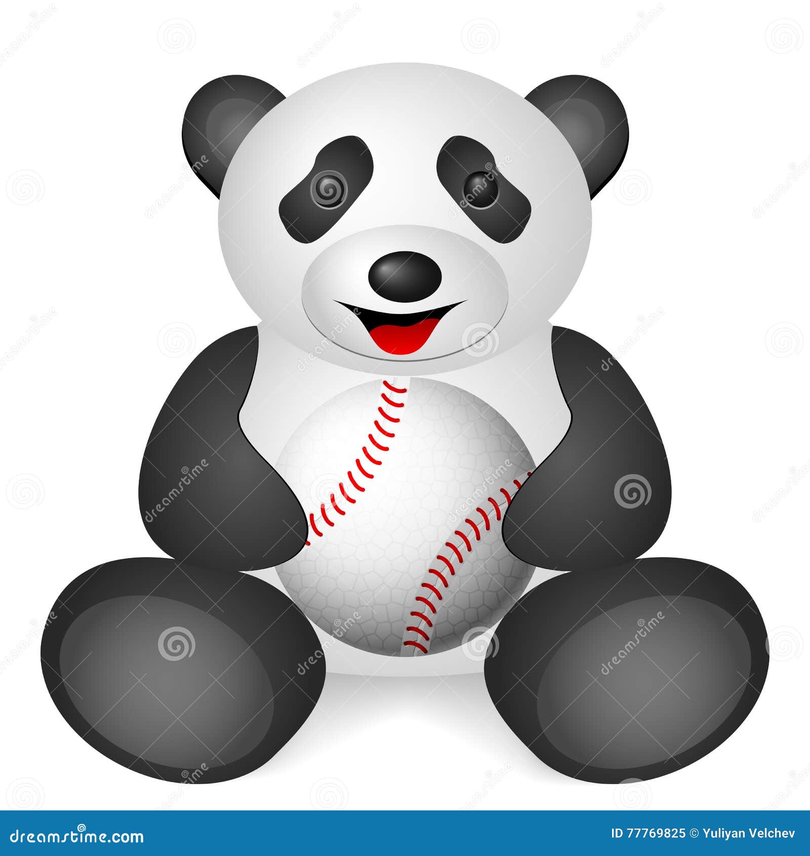 Panda baseball ball stock vector. Illustration of wildlife - 77769825