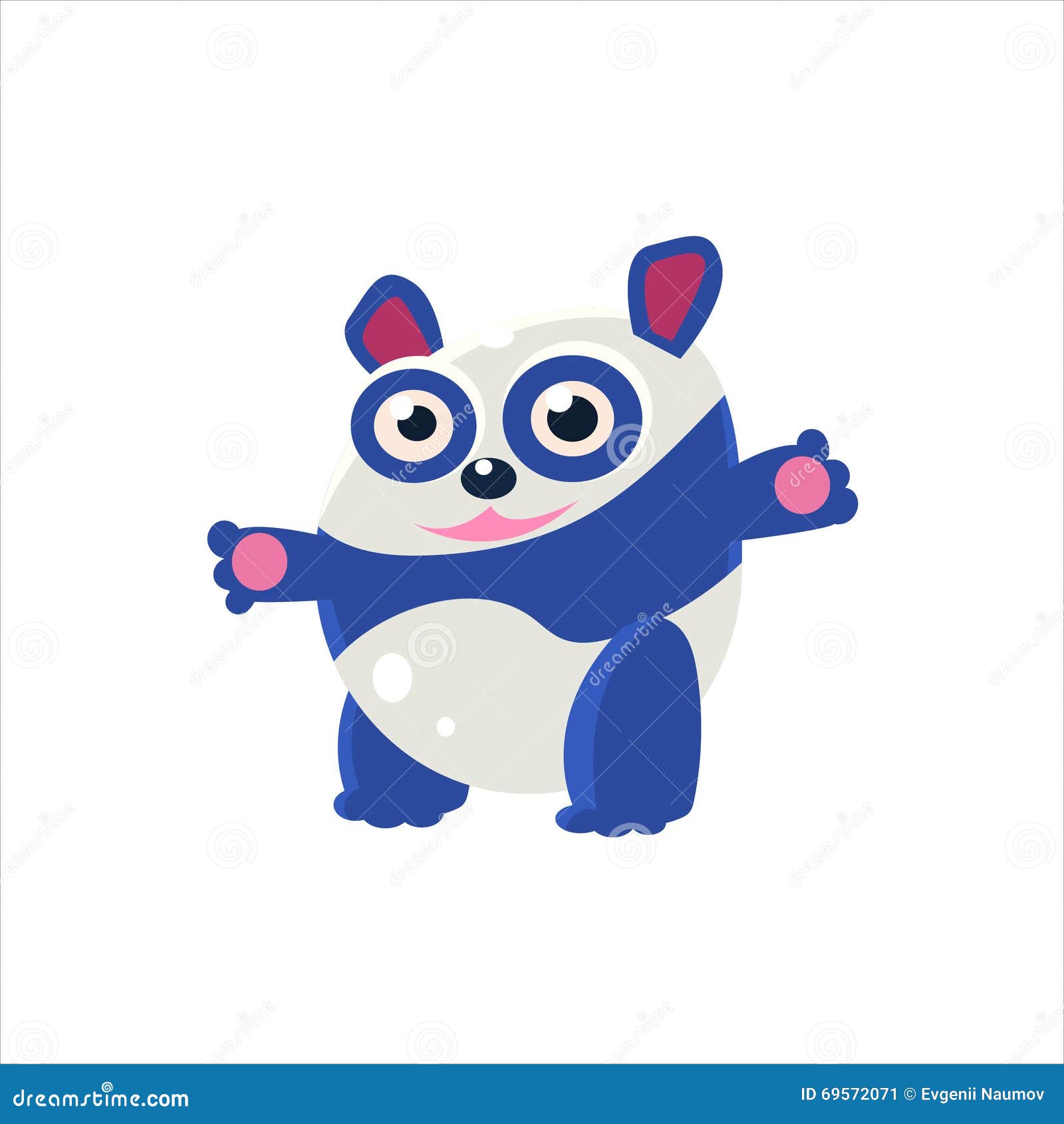 Panda Bear azul ilustração do vetor. Ilustração de sorrir - 69572071