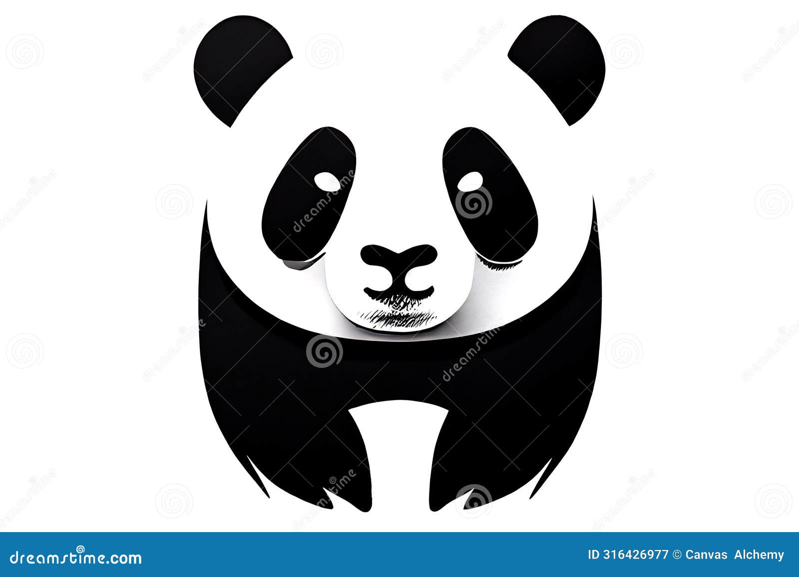 Panda Bear with a Black and White Face Stock Illustration ...