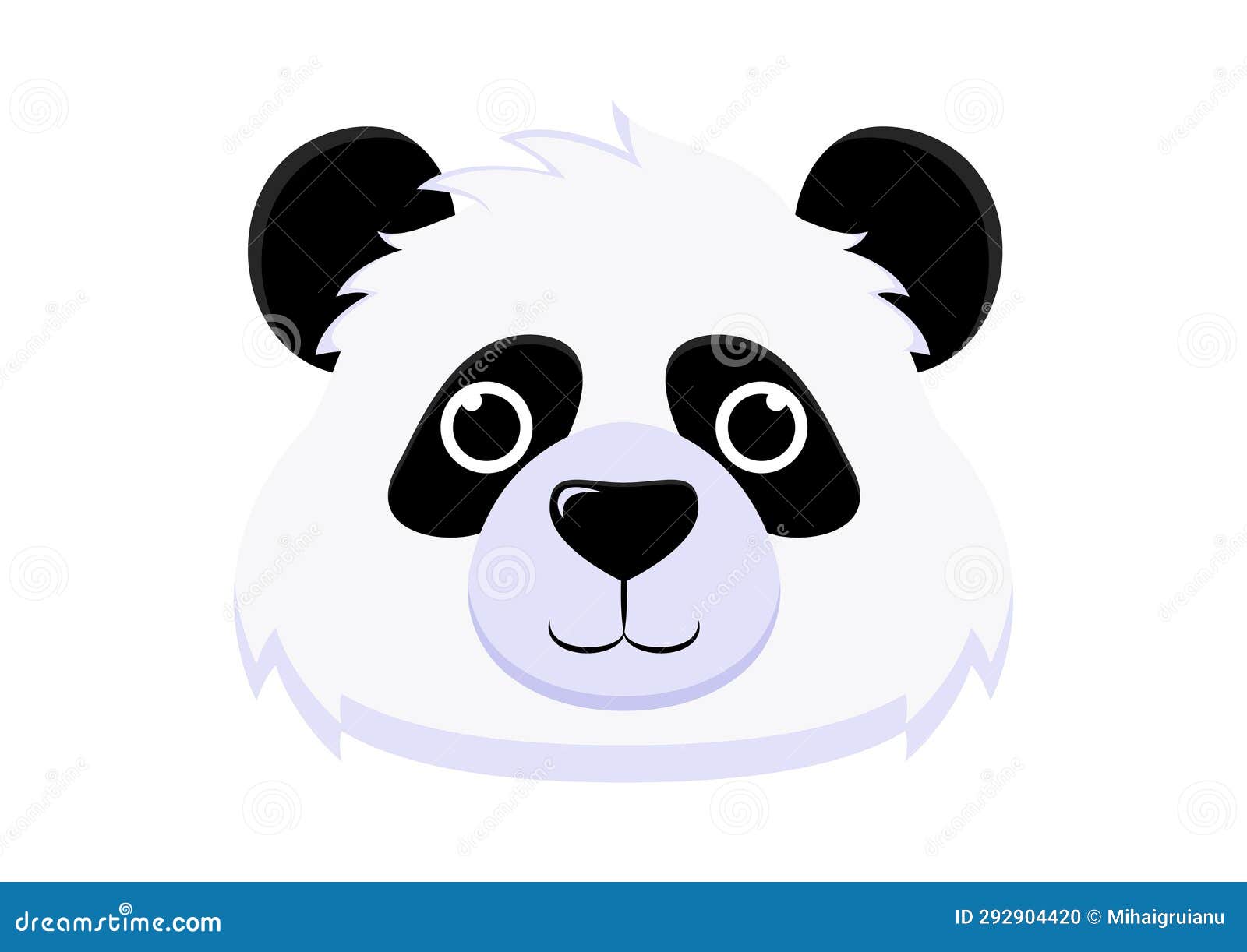 Panda Bear Face Cartoon Character Vector Illustration Stock Vector ...