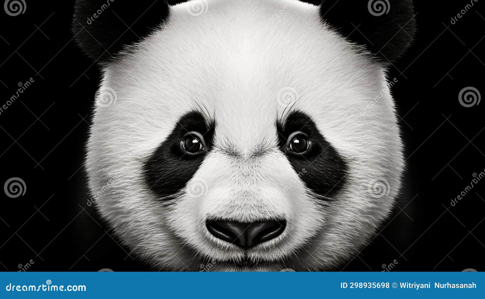 Panda Bear Face Isolated on White Background. Generative Ai Stock Photo ...