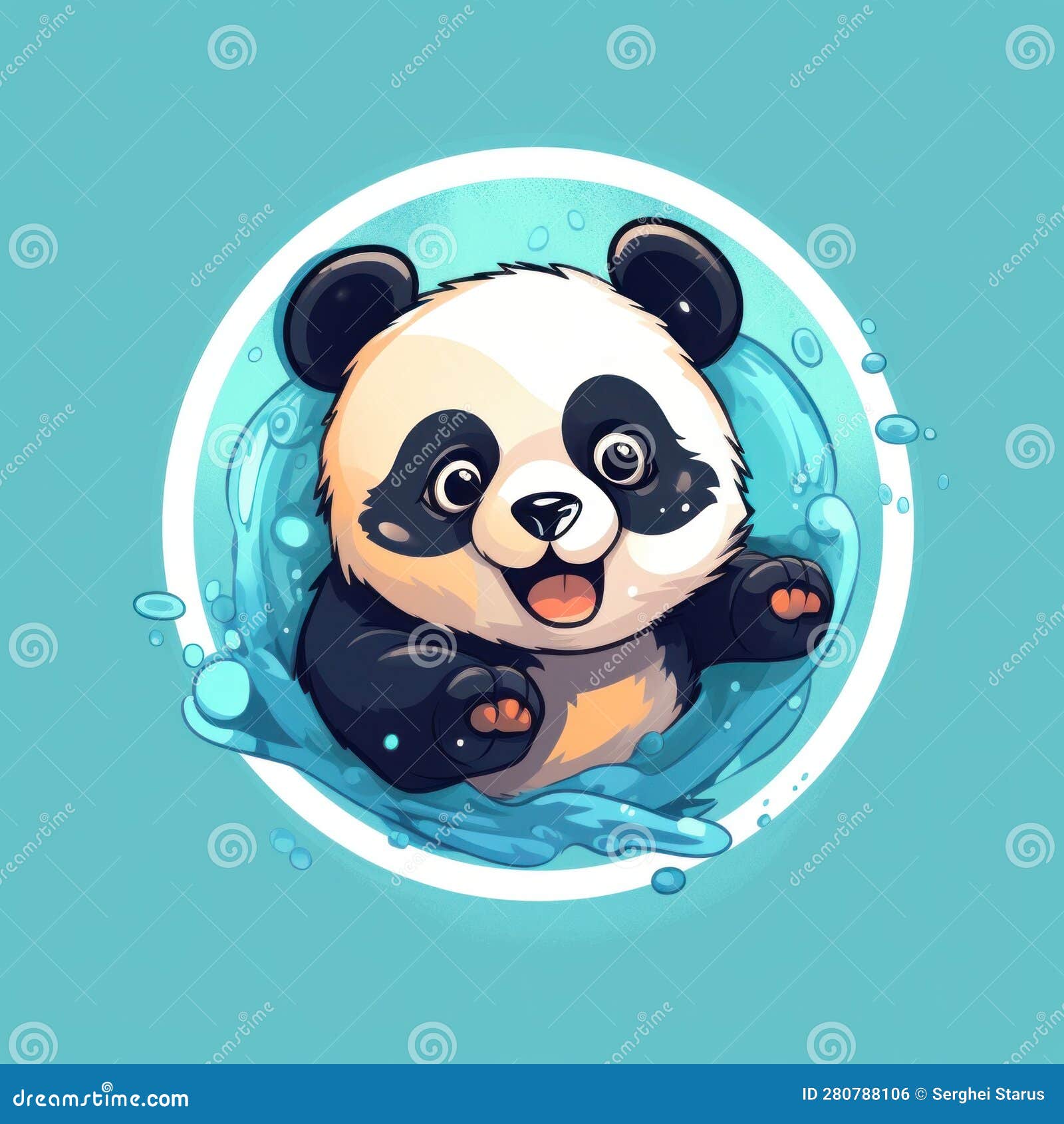 A Panda Bear Floating in a Pool of Water. Generative AI Image. Stock ...