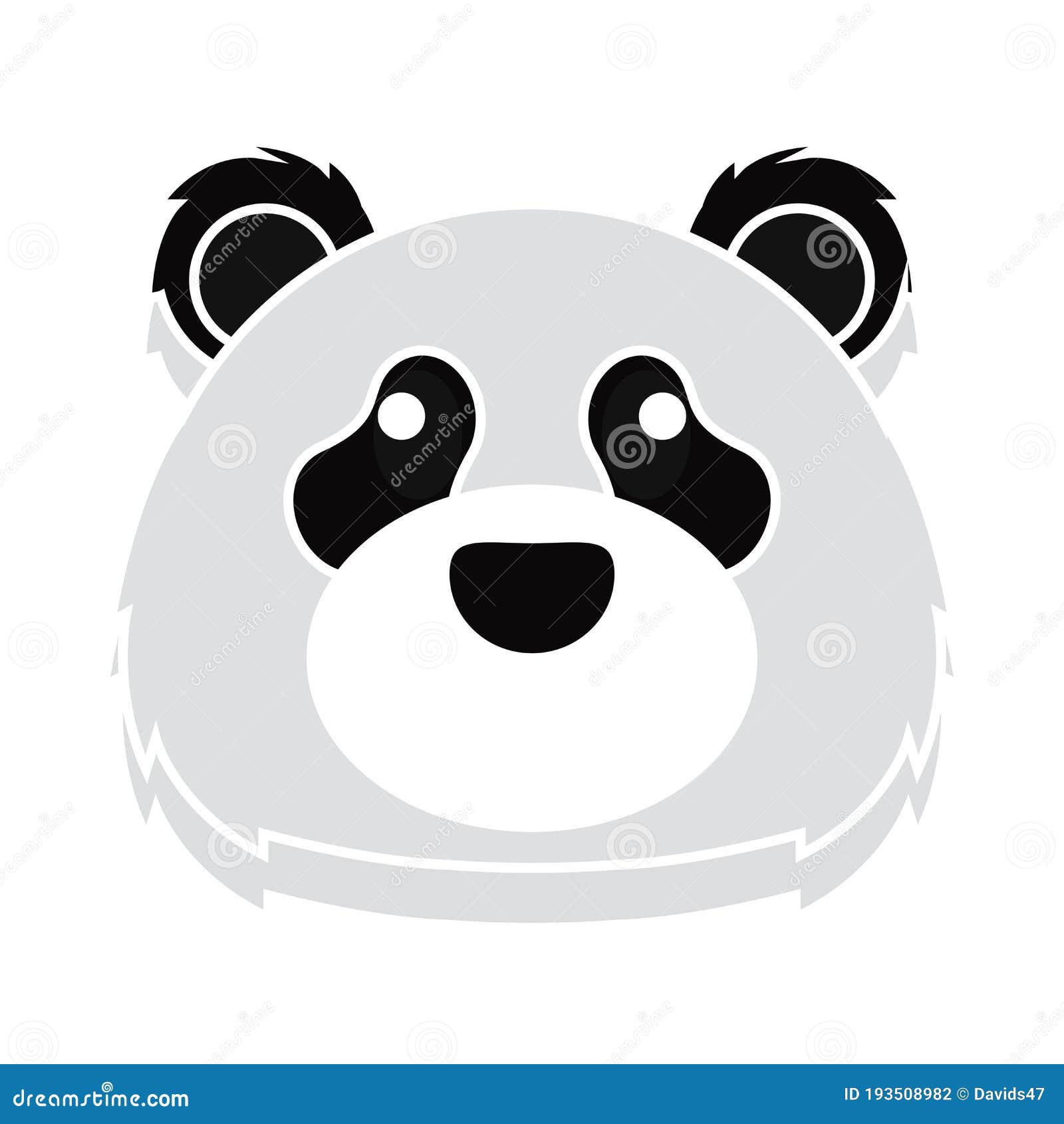 Panda bear head cartoon stock vector. Illustration of panda - 193508982