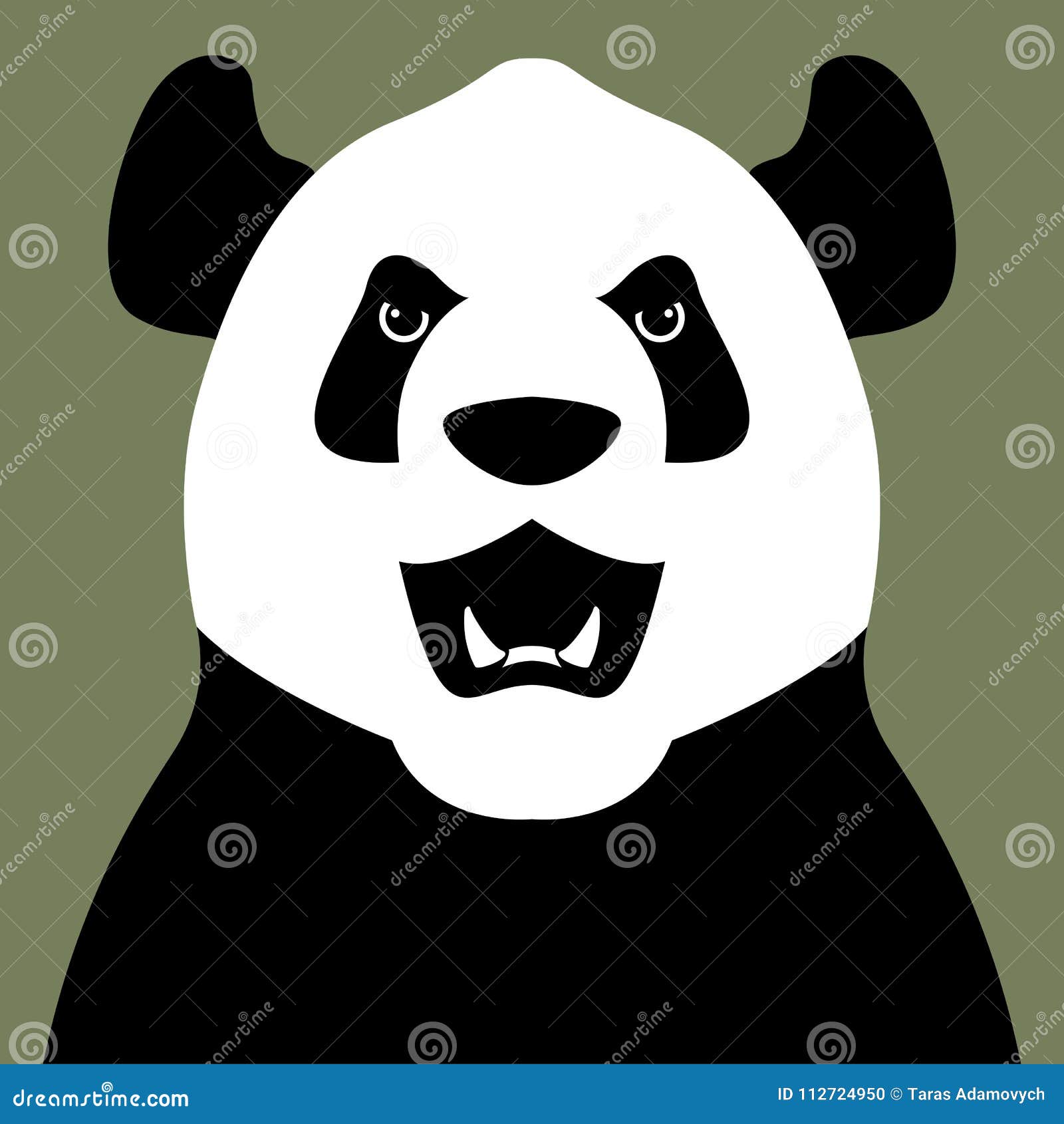 Panda Bear Head Face Vector Illustration Flat Stock Vector ...