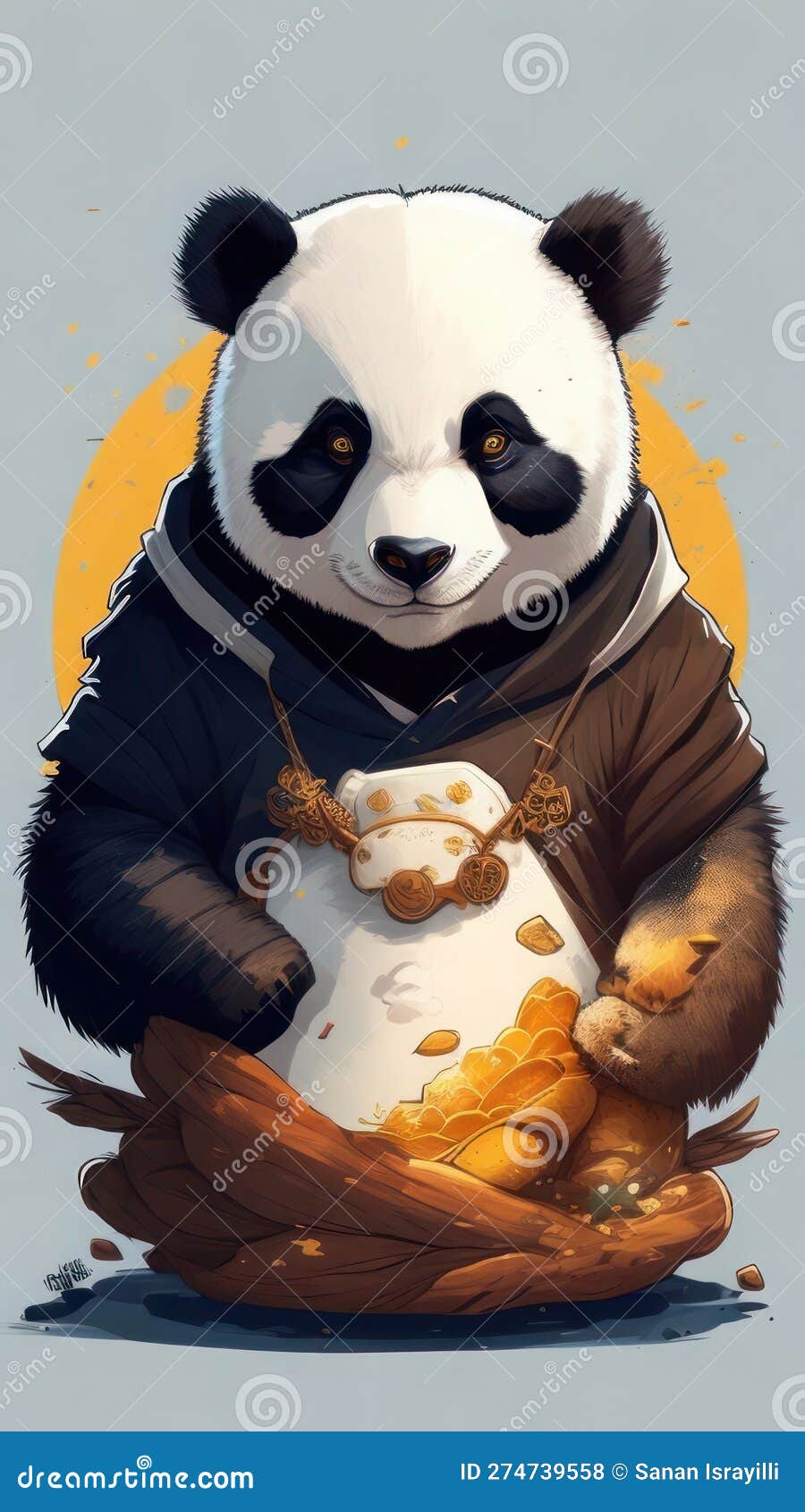 Panda with a Bear in His Hands. Illustration for Children Stock ...