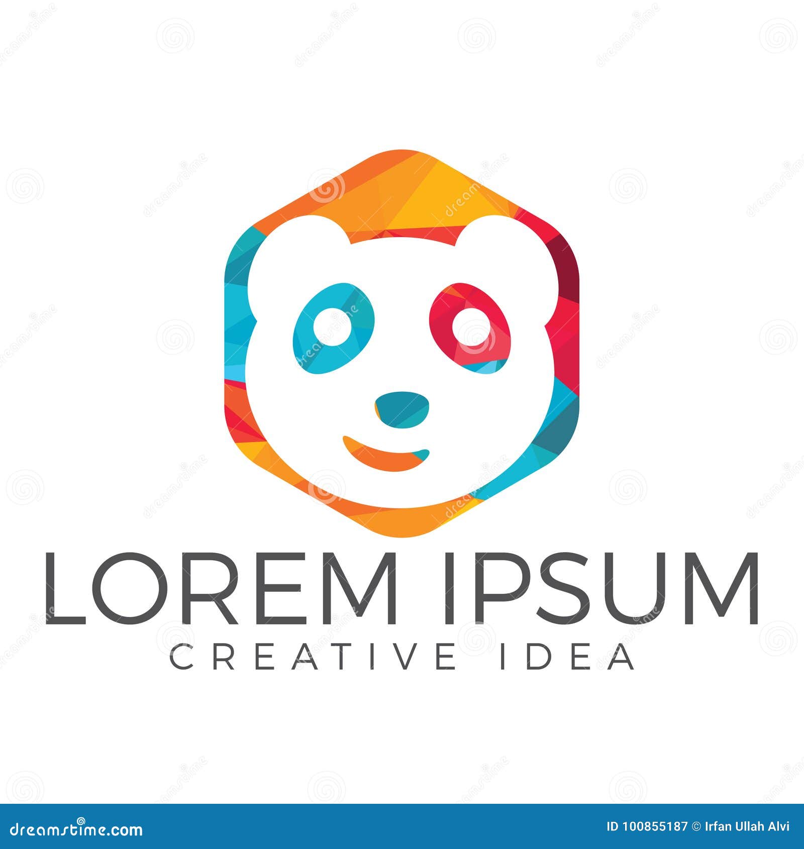 Panda bear Logo design. stock vector. Illustration of nature - 100855187