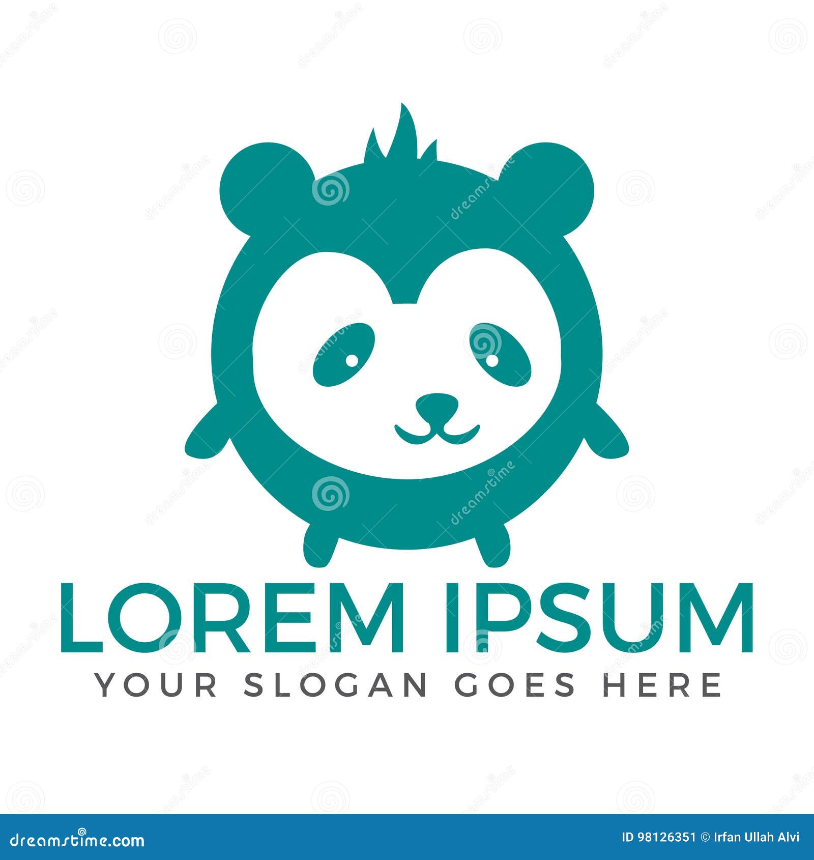 Panda bear Logo design. stock illustration. Illustration of flat - 98126351