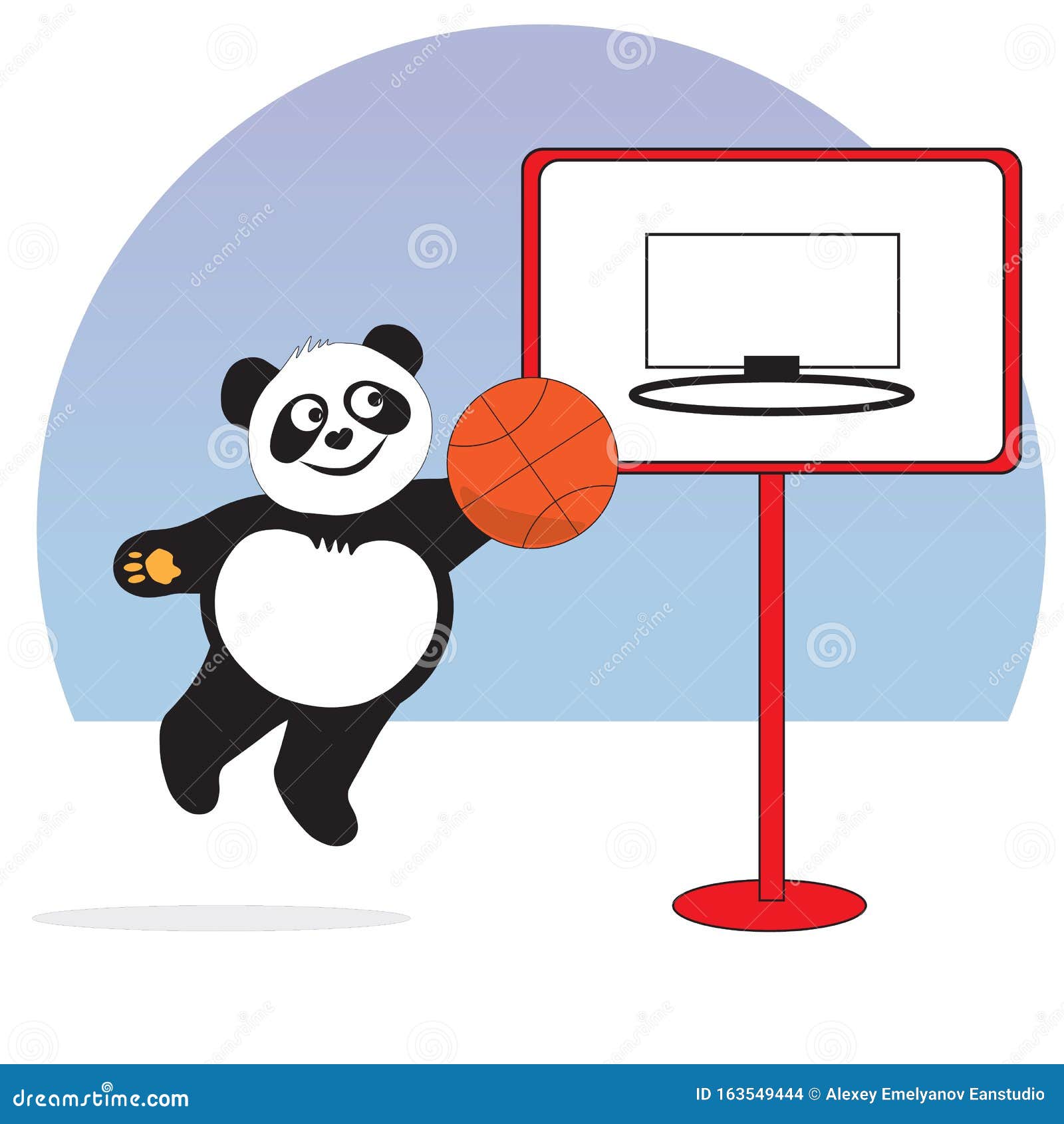 Panda Plays with a Basketball. Stock Vector - Illustration of game ...