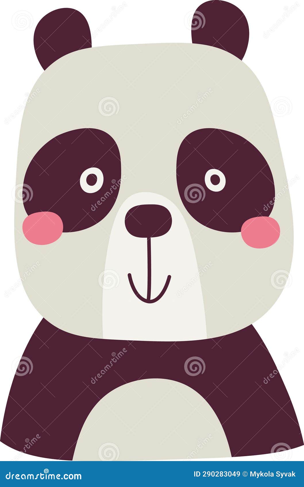 Panda Bear Portrait stock illustration. Illustration of bear - 290283049