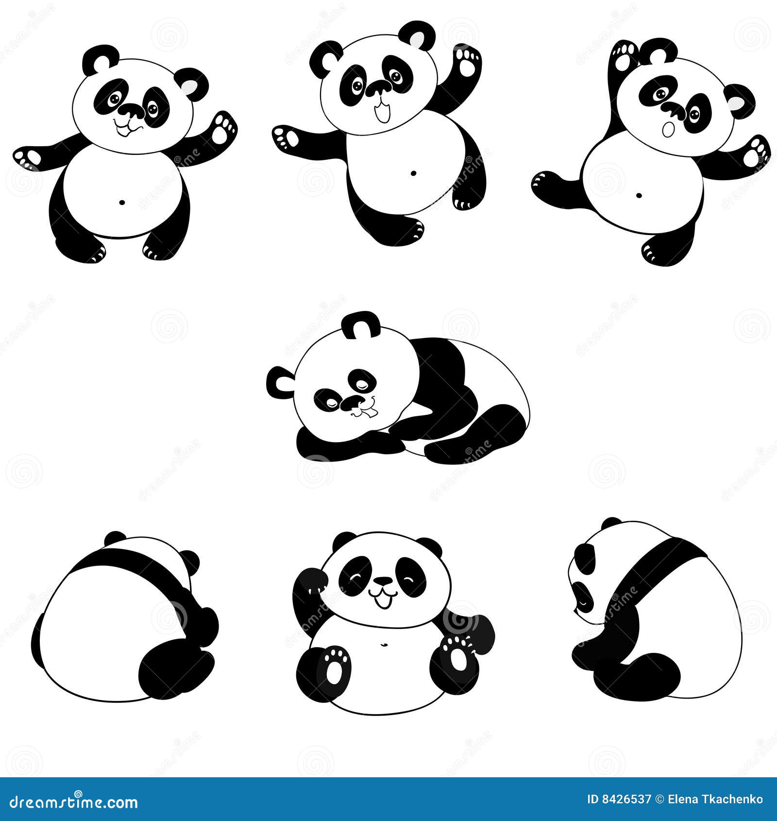 Panda bear poses stock vector. Illustration of asian, creatures - 8426537