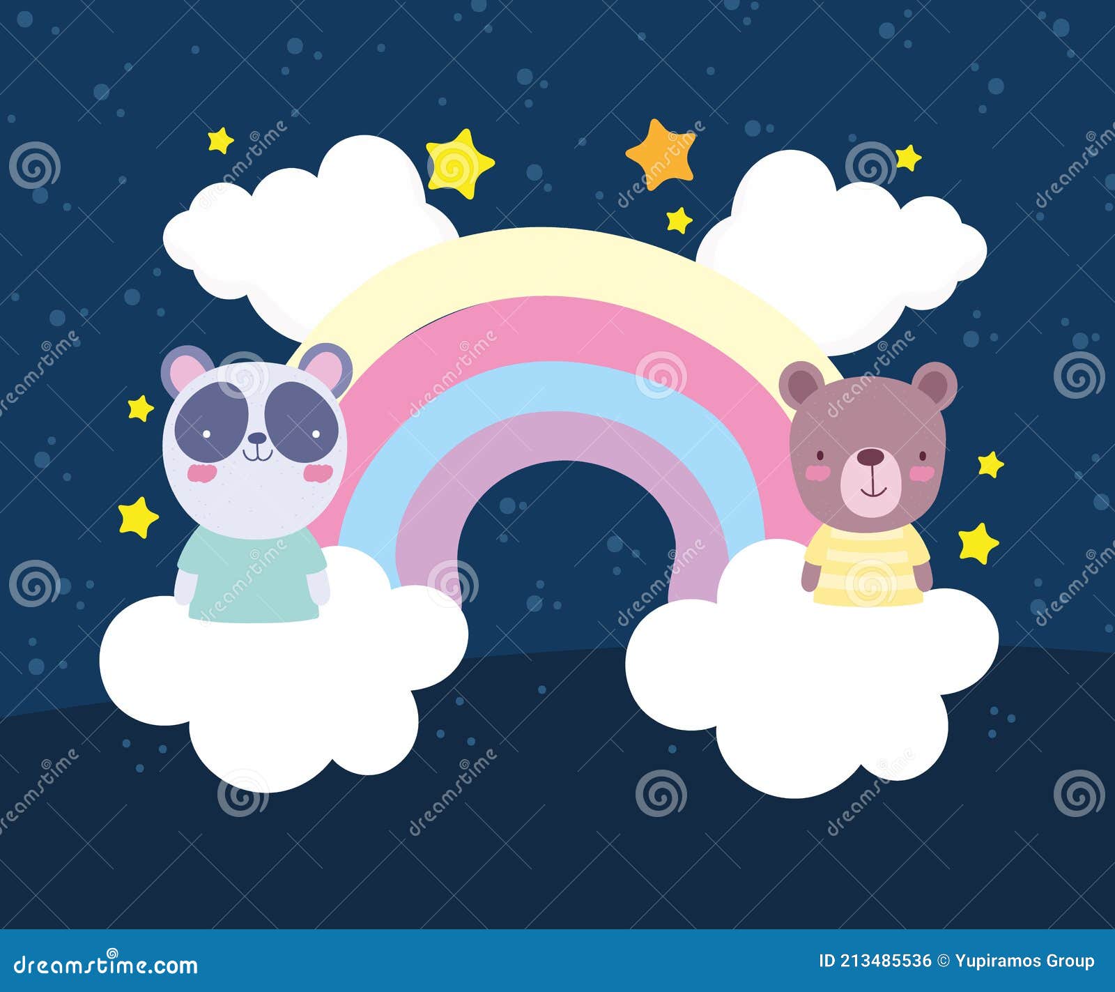 Panda bear rainbow stock vector. Illustration of rainbow - 213485536