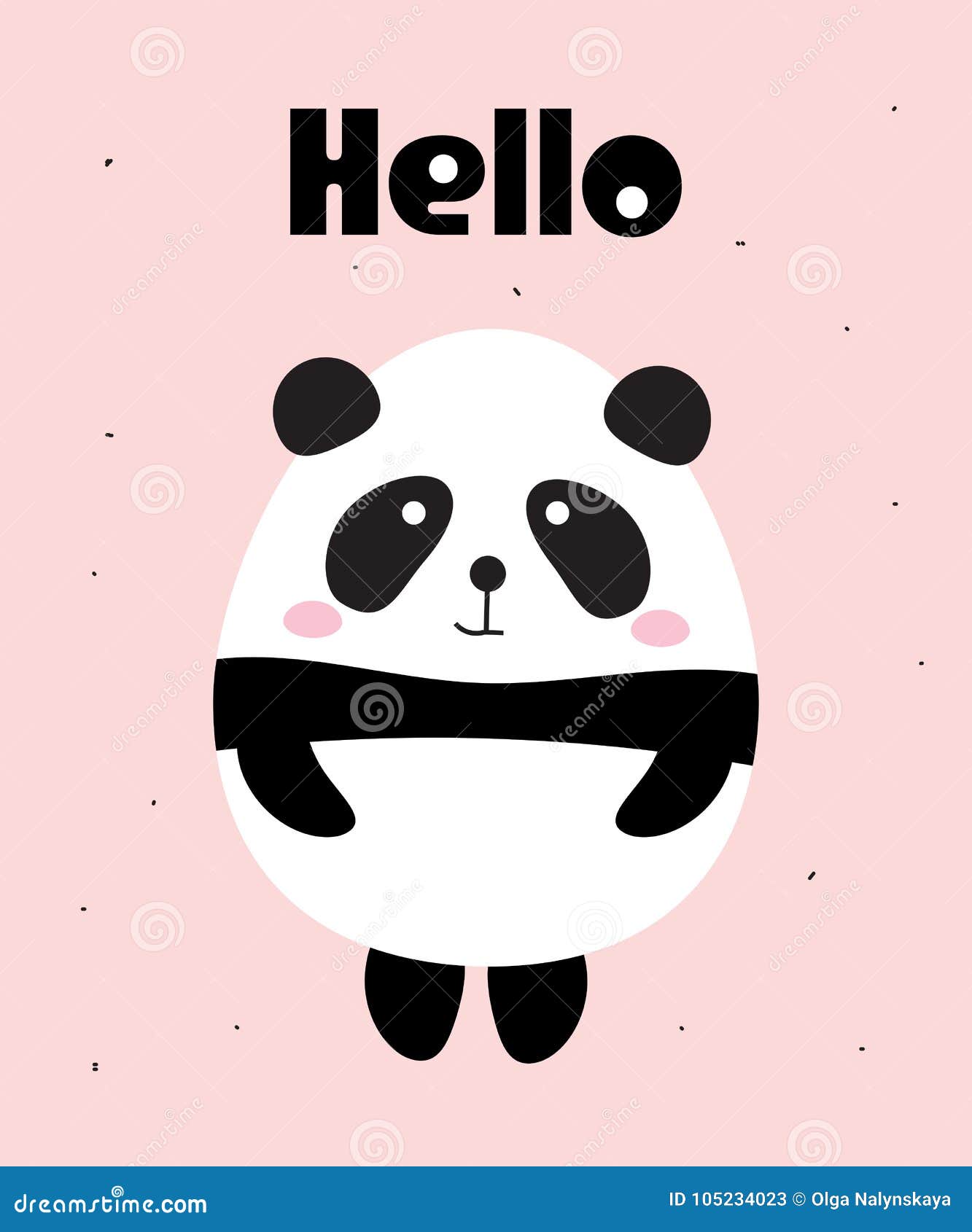 Panda Bear Say Hello lindo ilustración del vector. Ilustración de ...