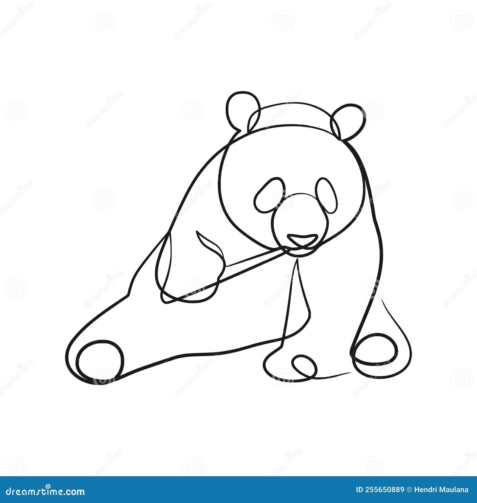 Panda bear trait continu illustration de vecteur. Illustration of ...