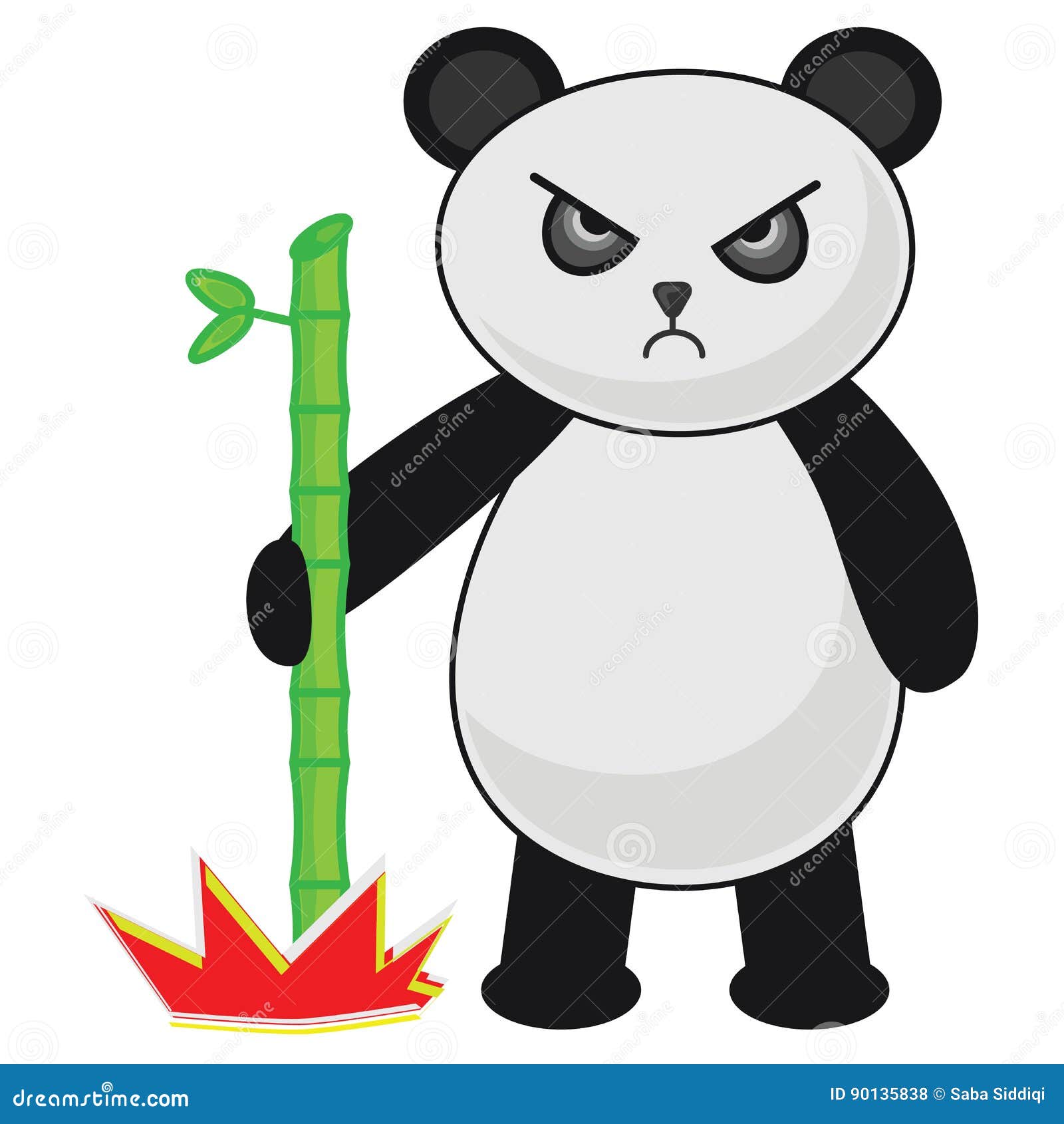 Panda Bear Vector Illustration Enojado Ilustración del Vector ...