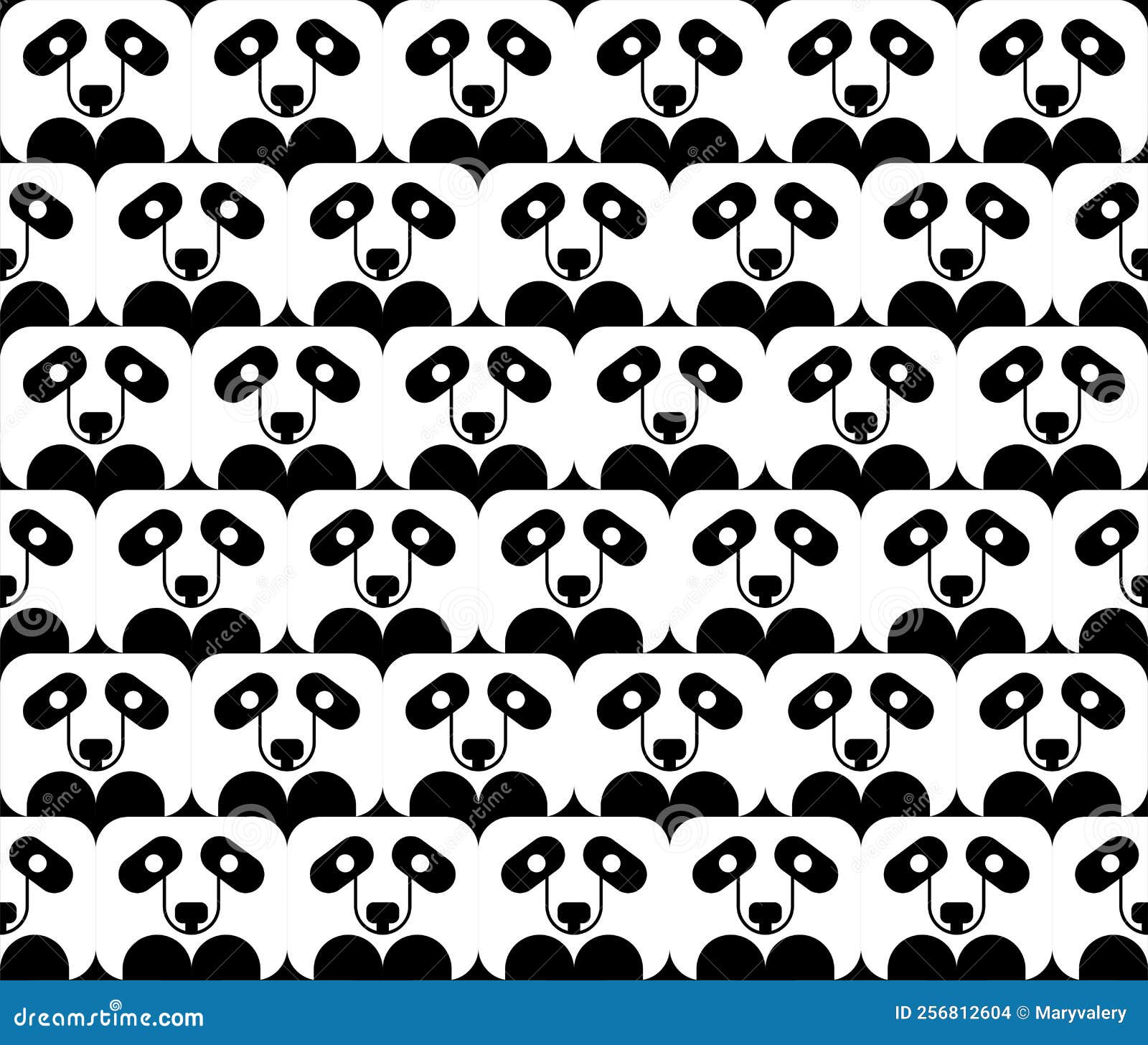 Panda Black and White Pattern Seamless. Pandas Background Stock Vector - Illustration of funny ...