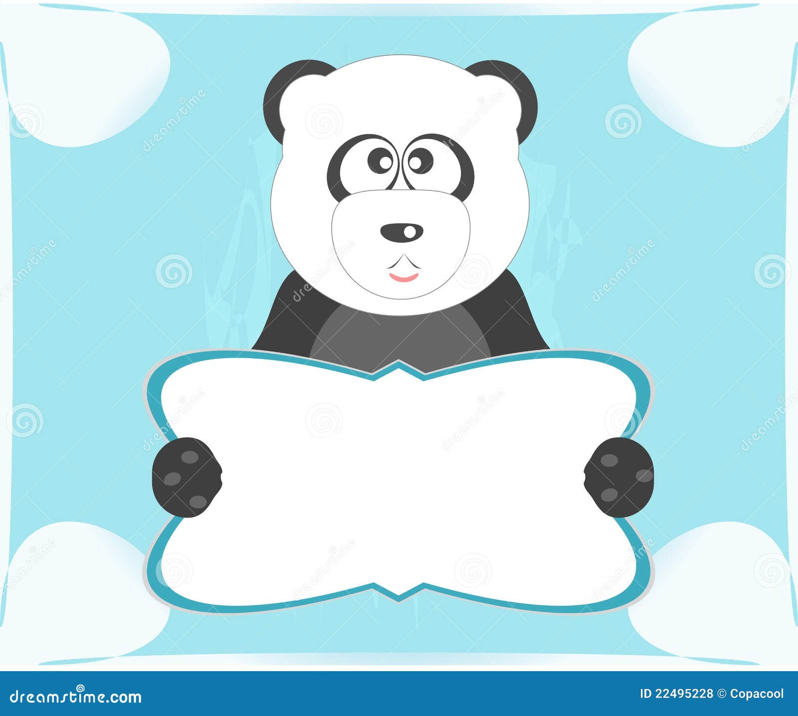 Panda with Blank Sheet for Your Own Text Stock Illustration ...