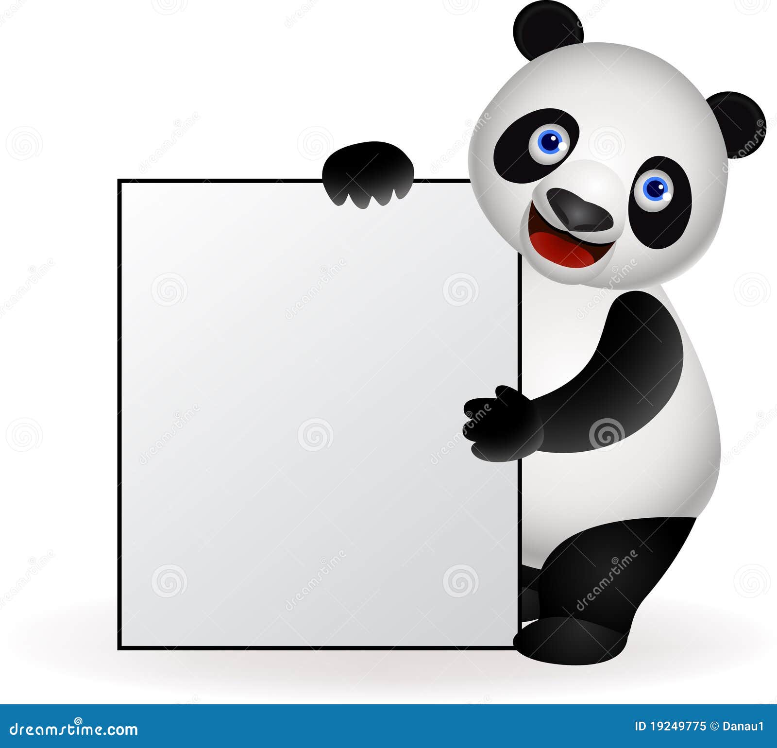 Panda and blank sign stock vector. Illustration of china - 19249775
