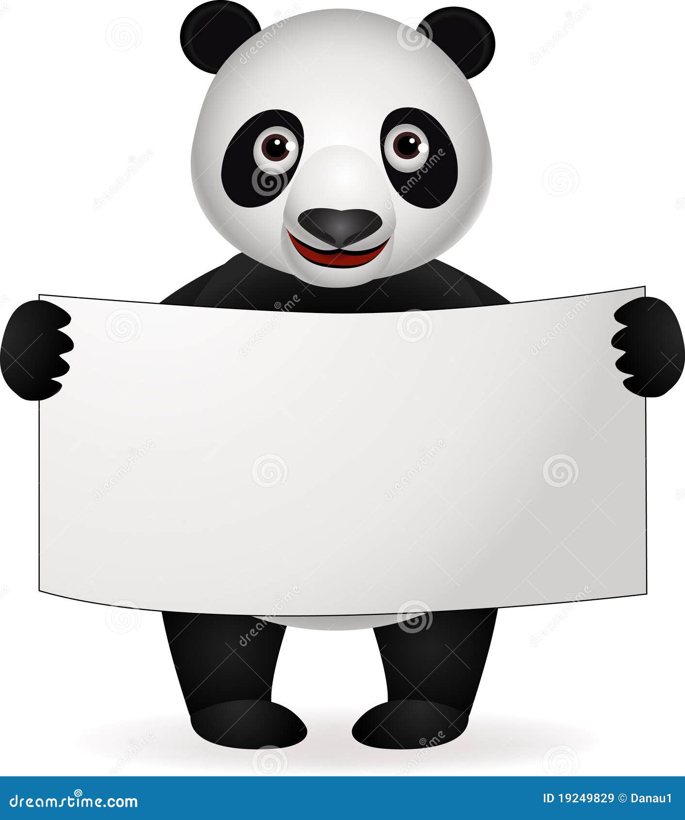 Panda and blank sign stock vector. Illustration of china - 19249829