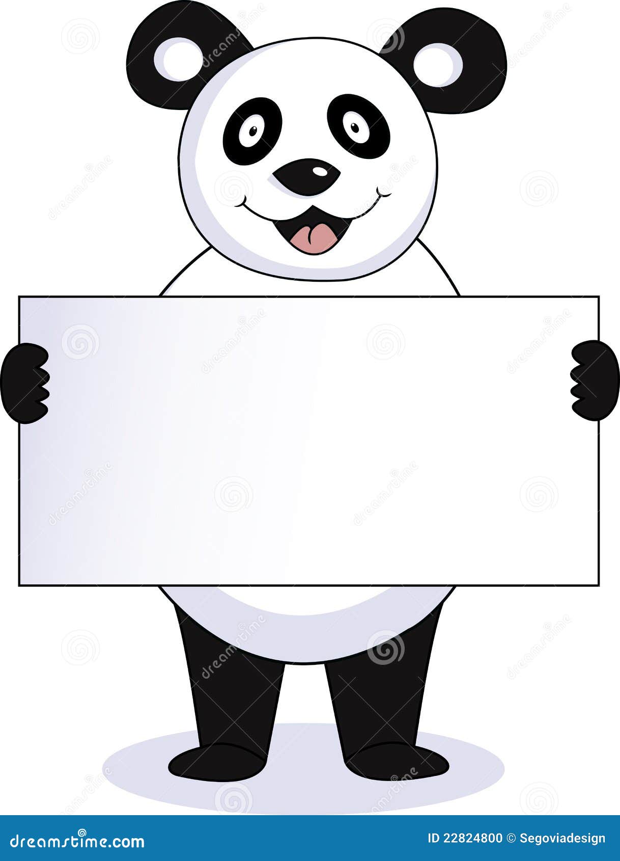 Panda With Blank Sign Cartoon | CartoonDealer.com #43274469