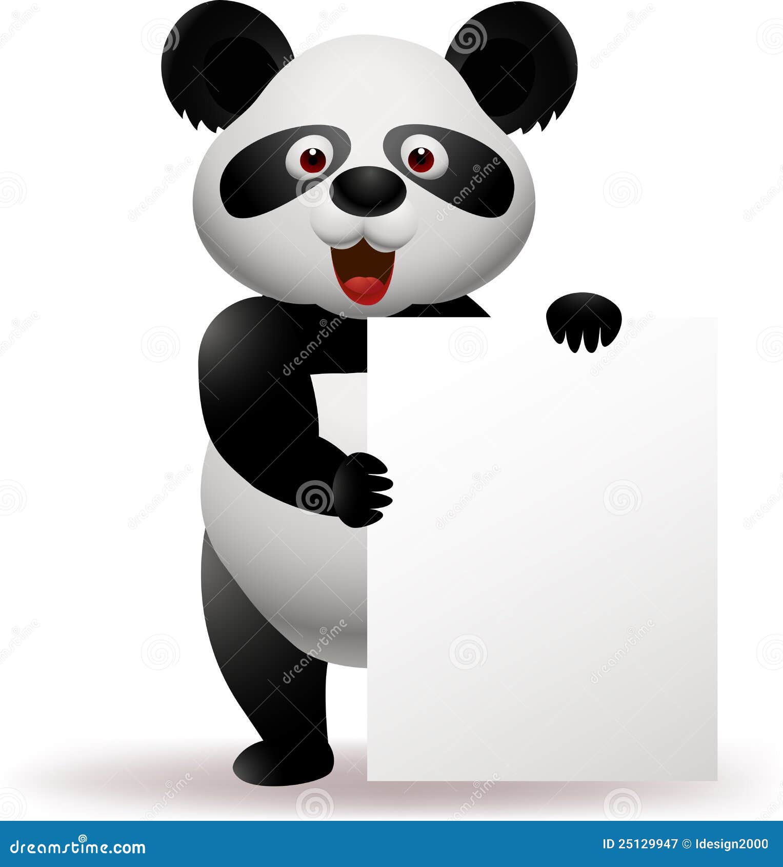 Panda with blank sign stock vector. Illustration of chinese - 25129947